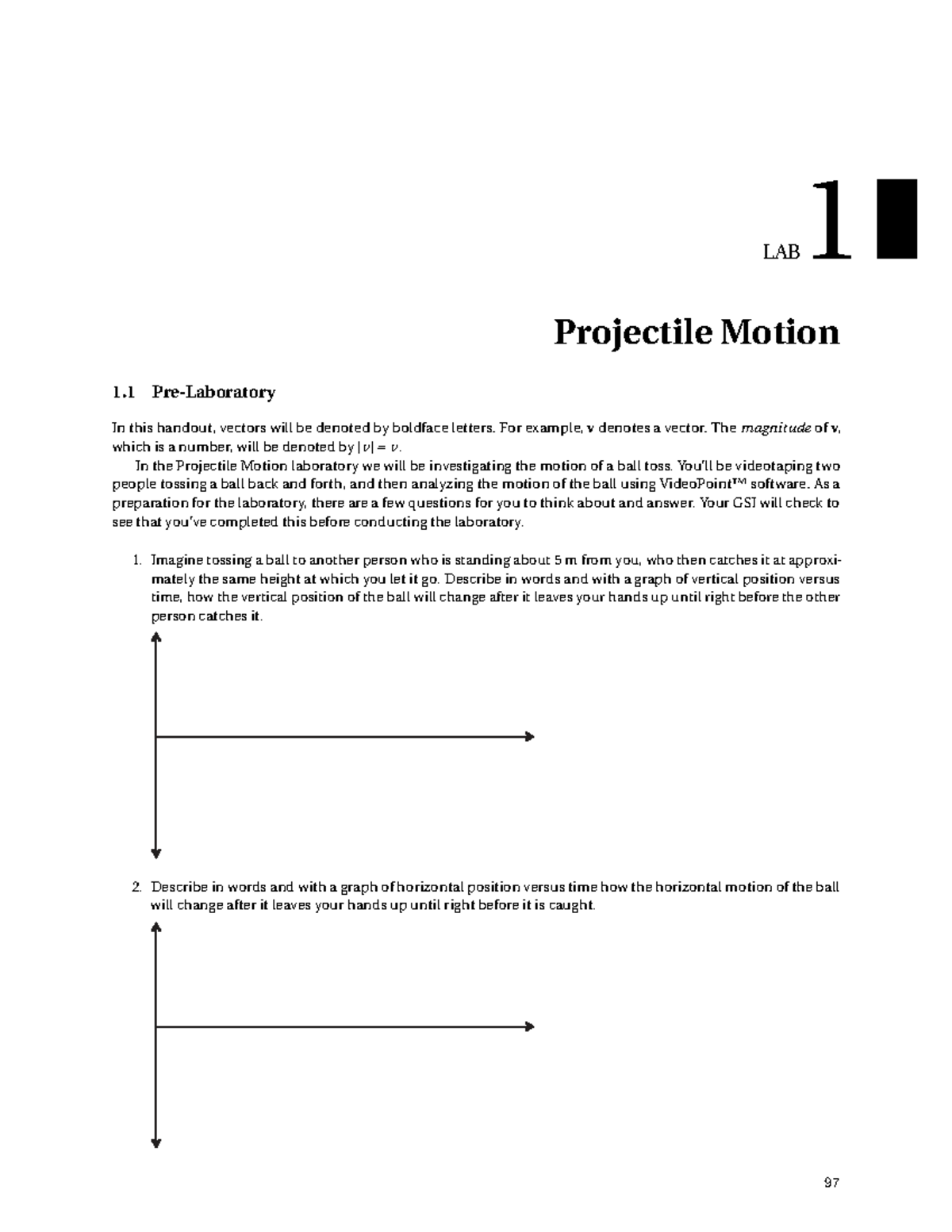 8A Lab 1 - Projectile Motion Analysis and Data Collection Guide - Studocu
