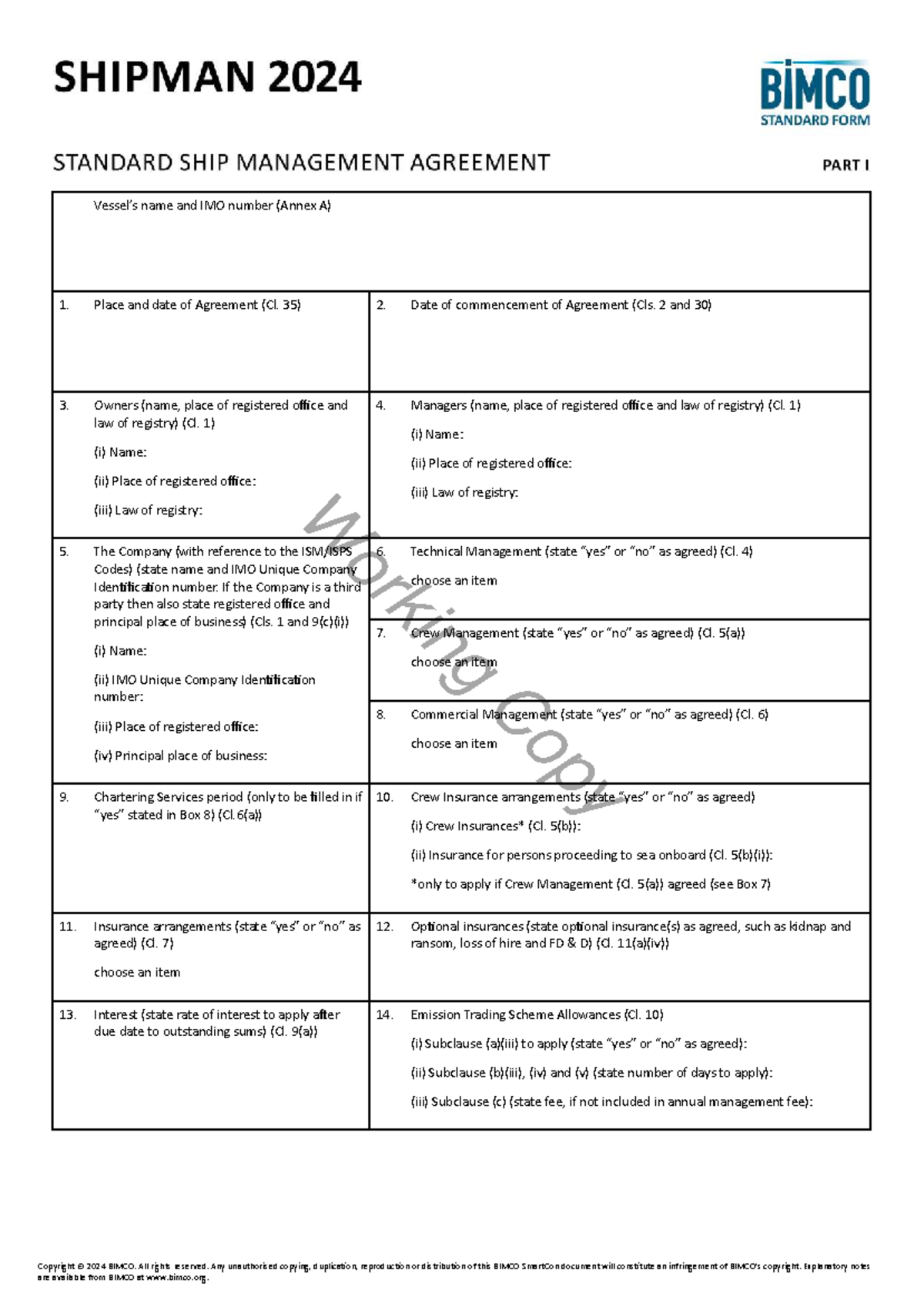 Shipman 2024 standard ship management agreement template - Studocu