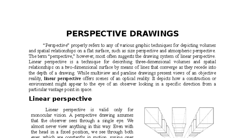 Perspective Drawings: Techniques and Types Explained - Studocu