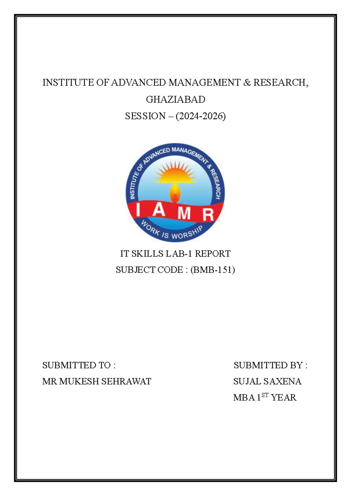 IT Skills Lab Report: Mastering MS PowerPoint (MBA 1st Year) - Studocu