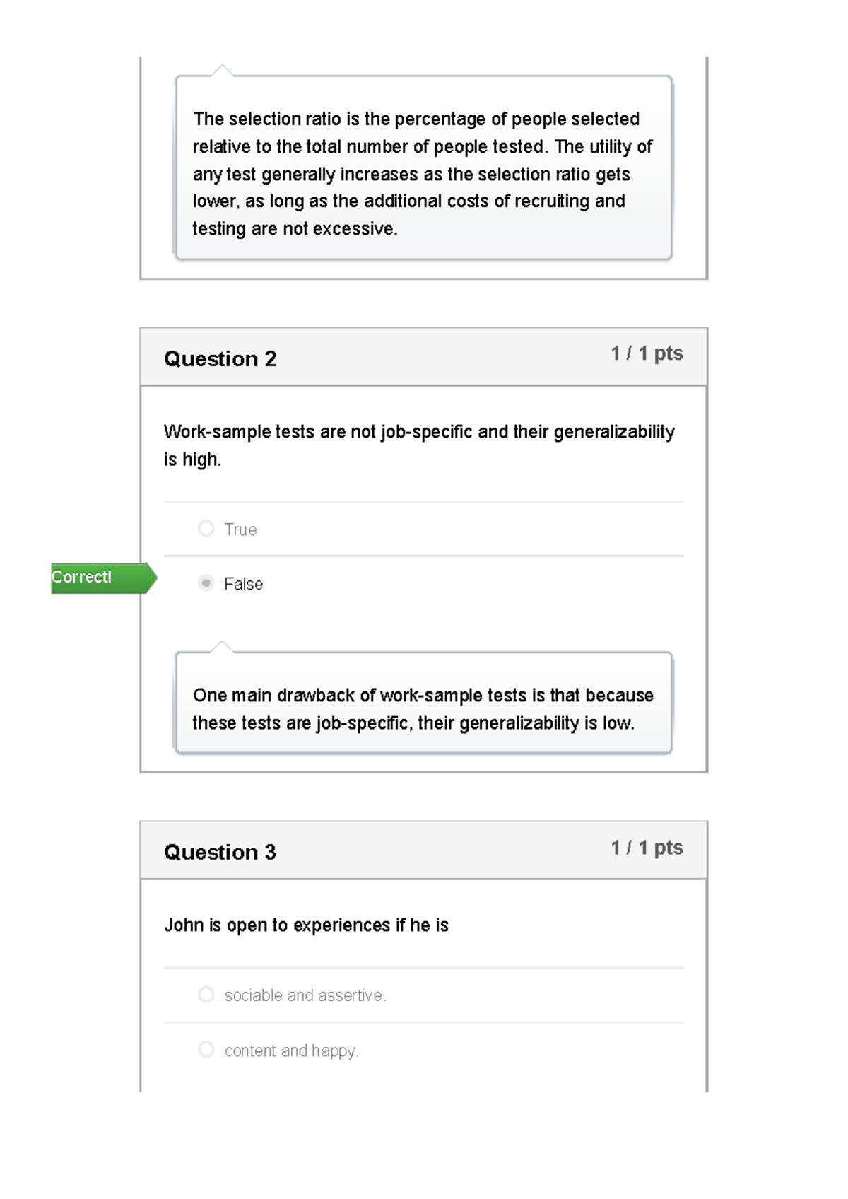 Human Resource Management - Quiz 7: Selection Ratios and Test ...