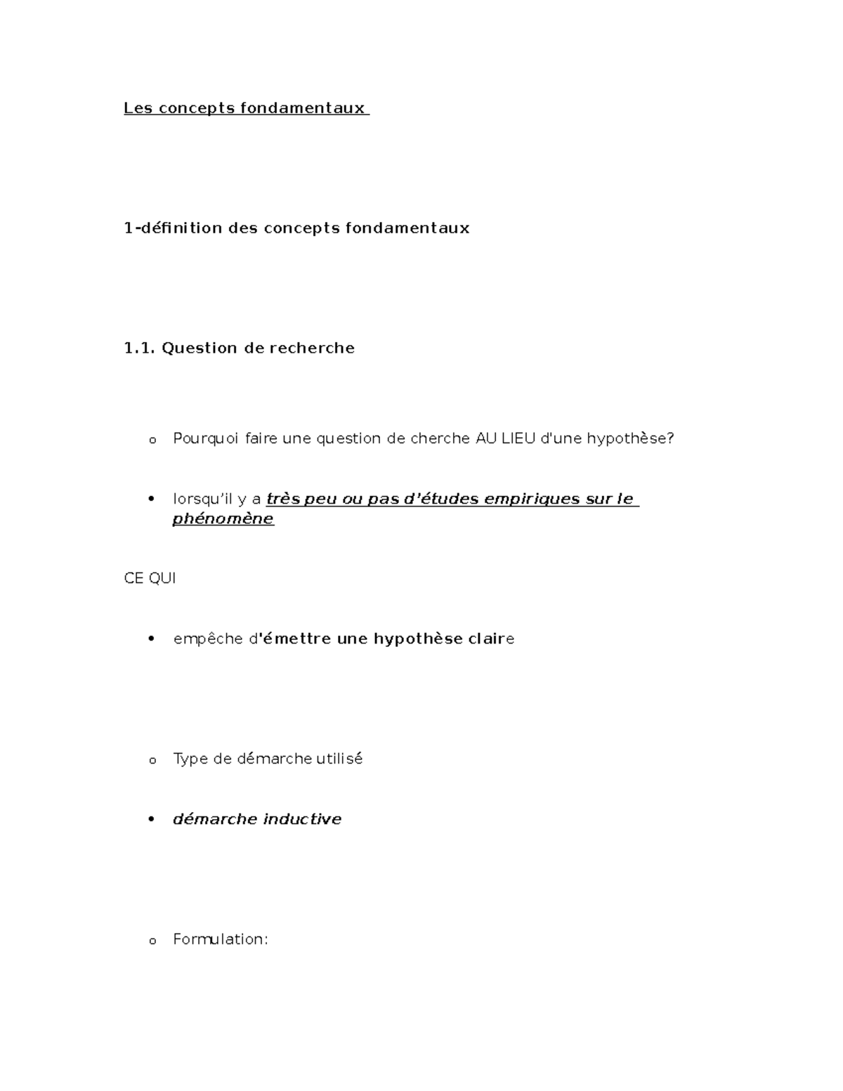 Cours 1 - Module 3 - Concepts Fondamentaux de la Recherche - Studocu