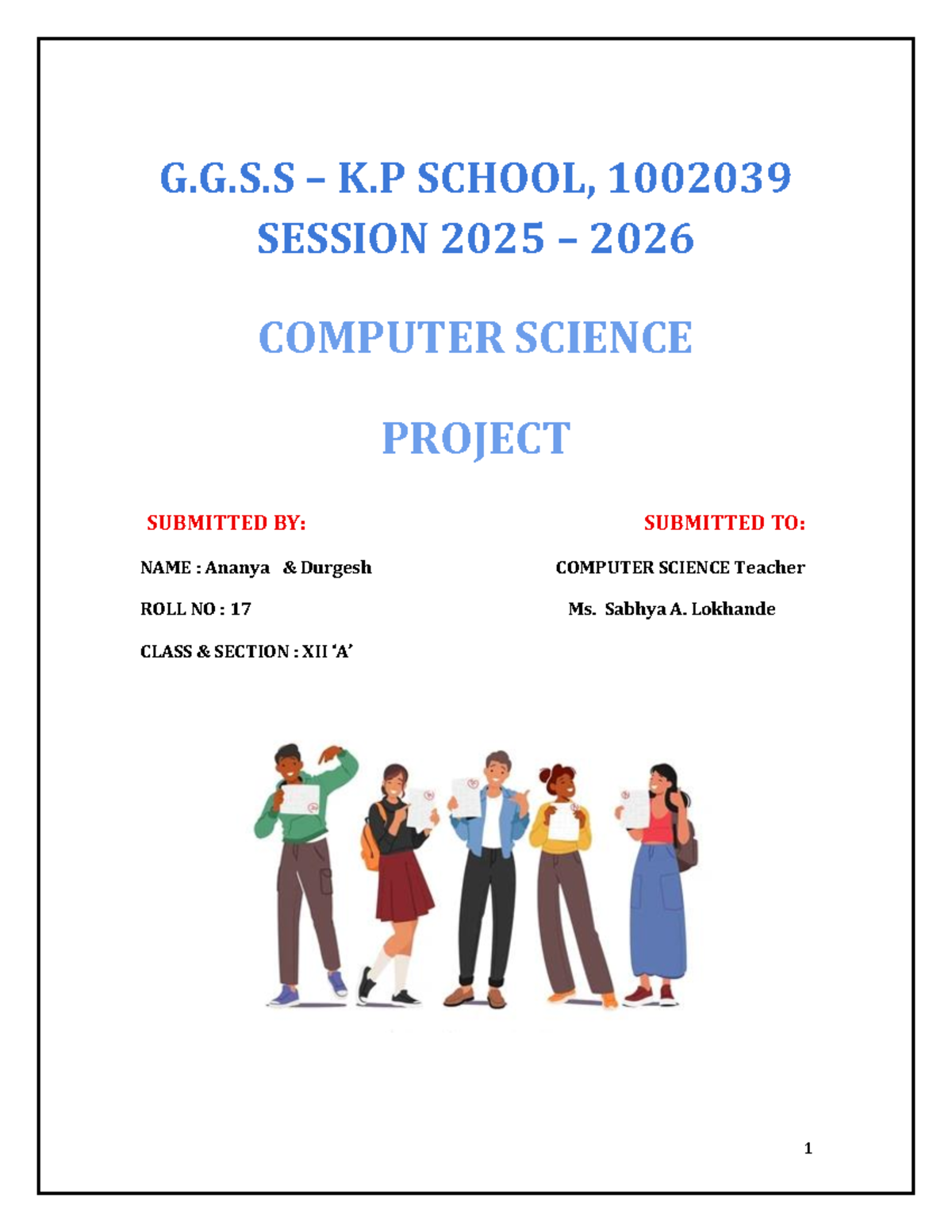 Student Grading System Project (CS 1002039) for Class XII - Studocu