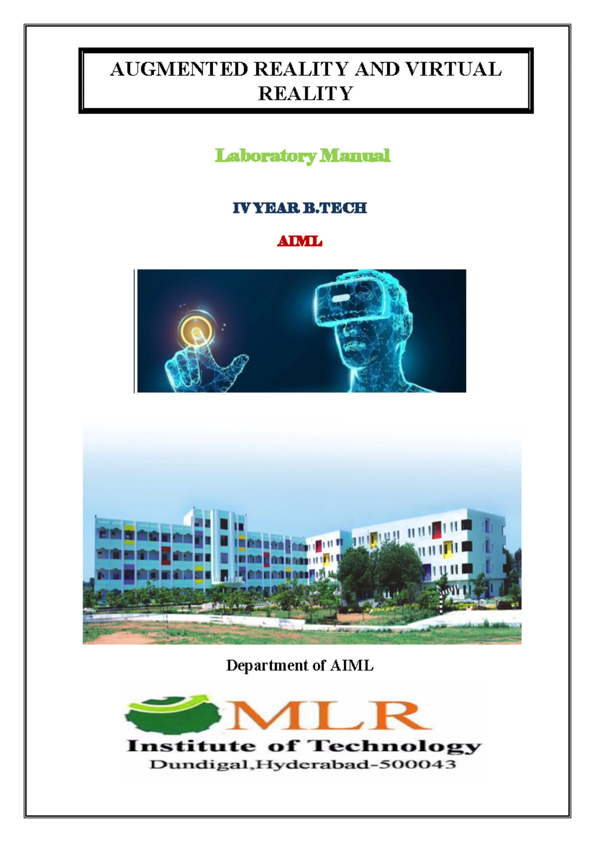 AI Lab Manual for B.Tech II Year CSE (AIML) - Experiments & Vivas - Studocu