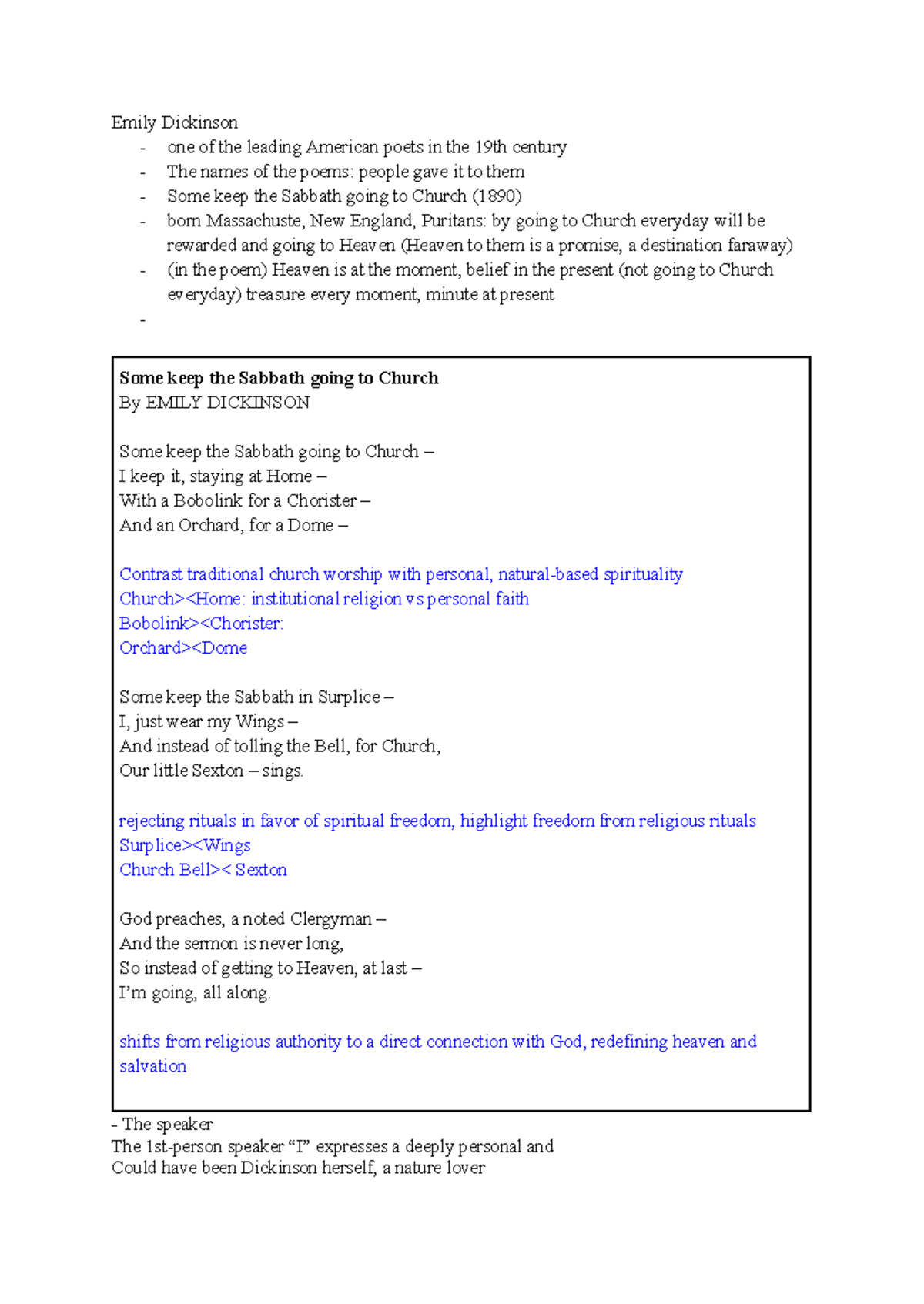 [Ame P&SS] Notes on Emily Dickinson and Robert Frost's Poetry Analysis ...