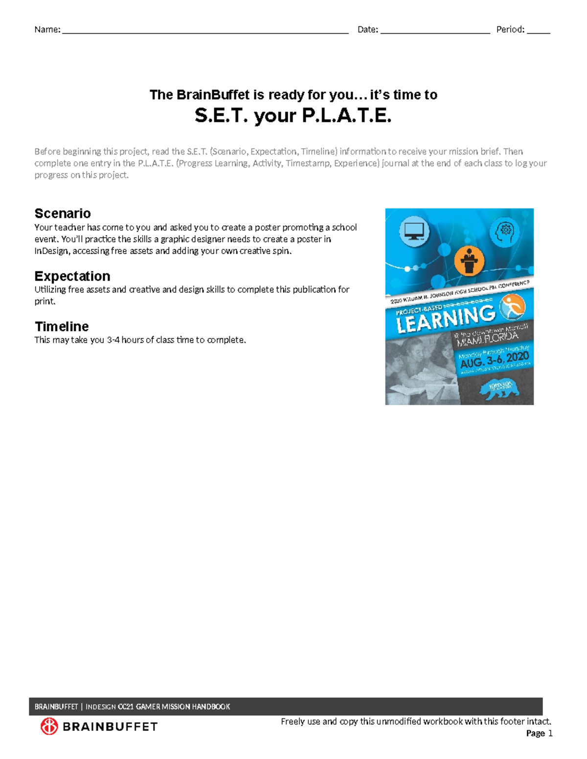 Copy of In Design CC21 Student Packet - P2 Conference Poster - Project ...