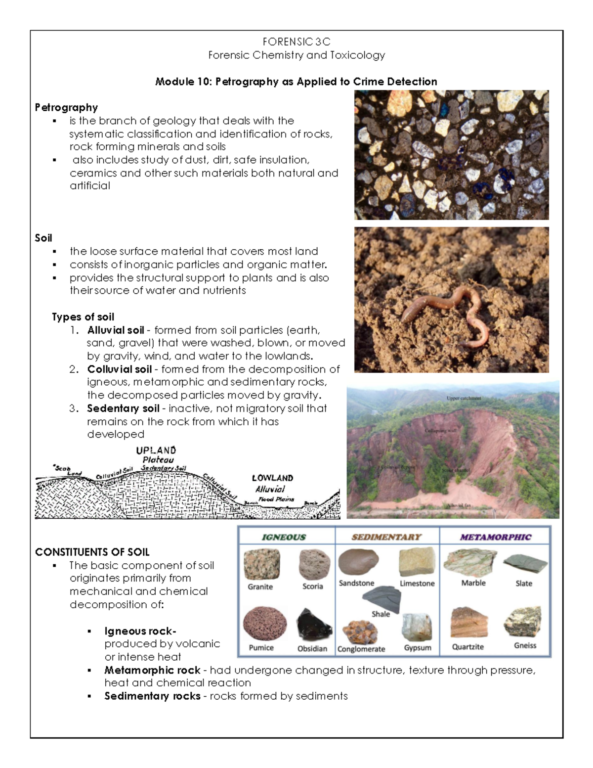 Module 10: Petrography in Forensic Analysis for Crime Detection - Studocu