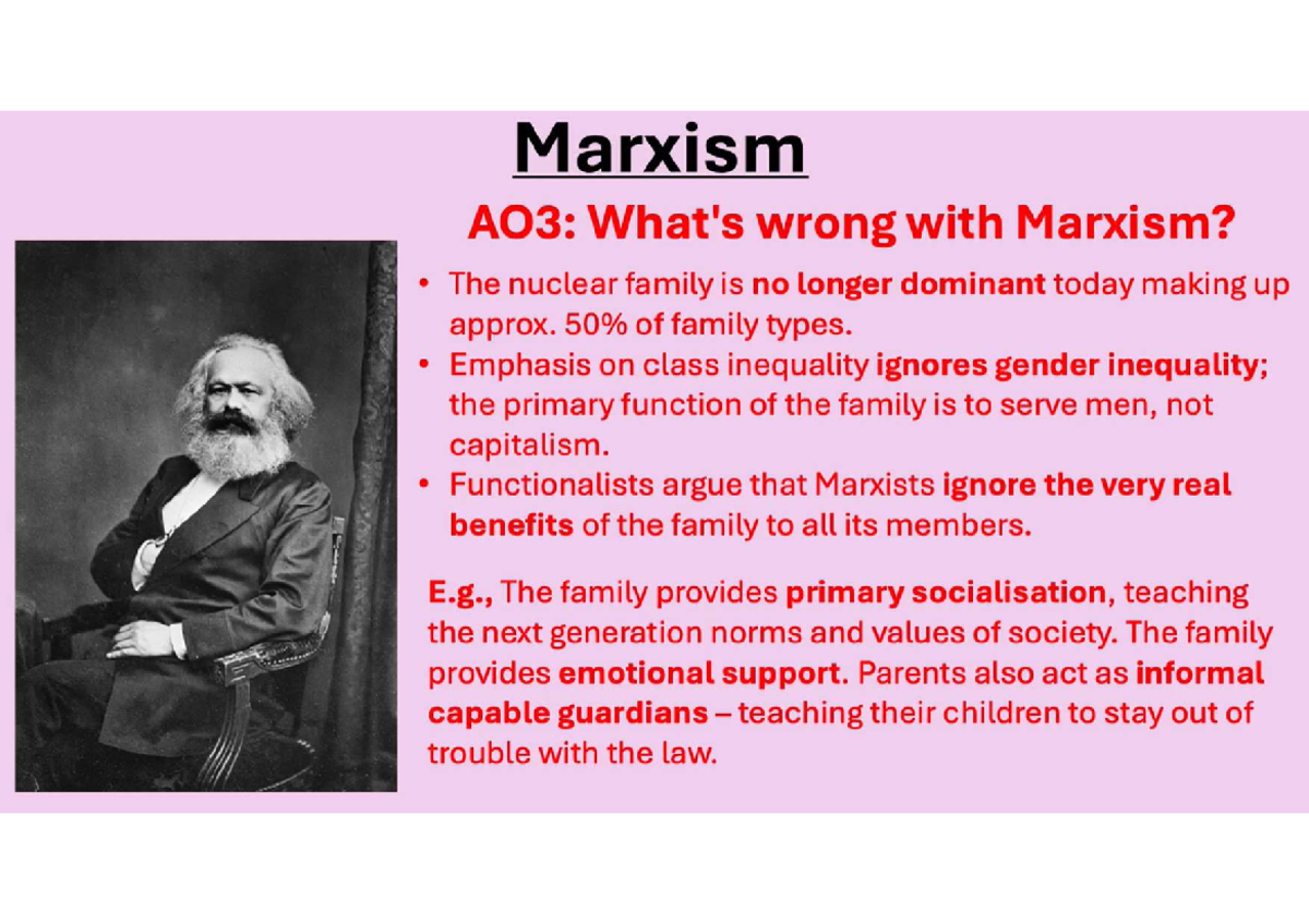 Marxism AO3: Critique of Family's Role in Capitalism - Studocu