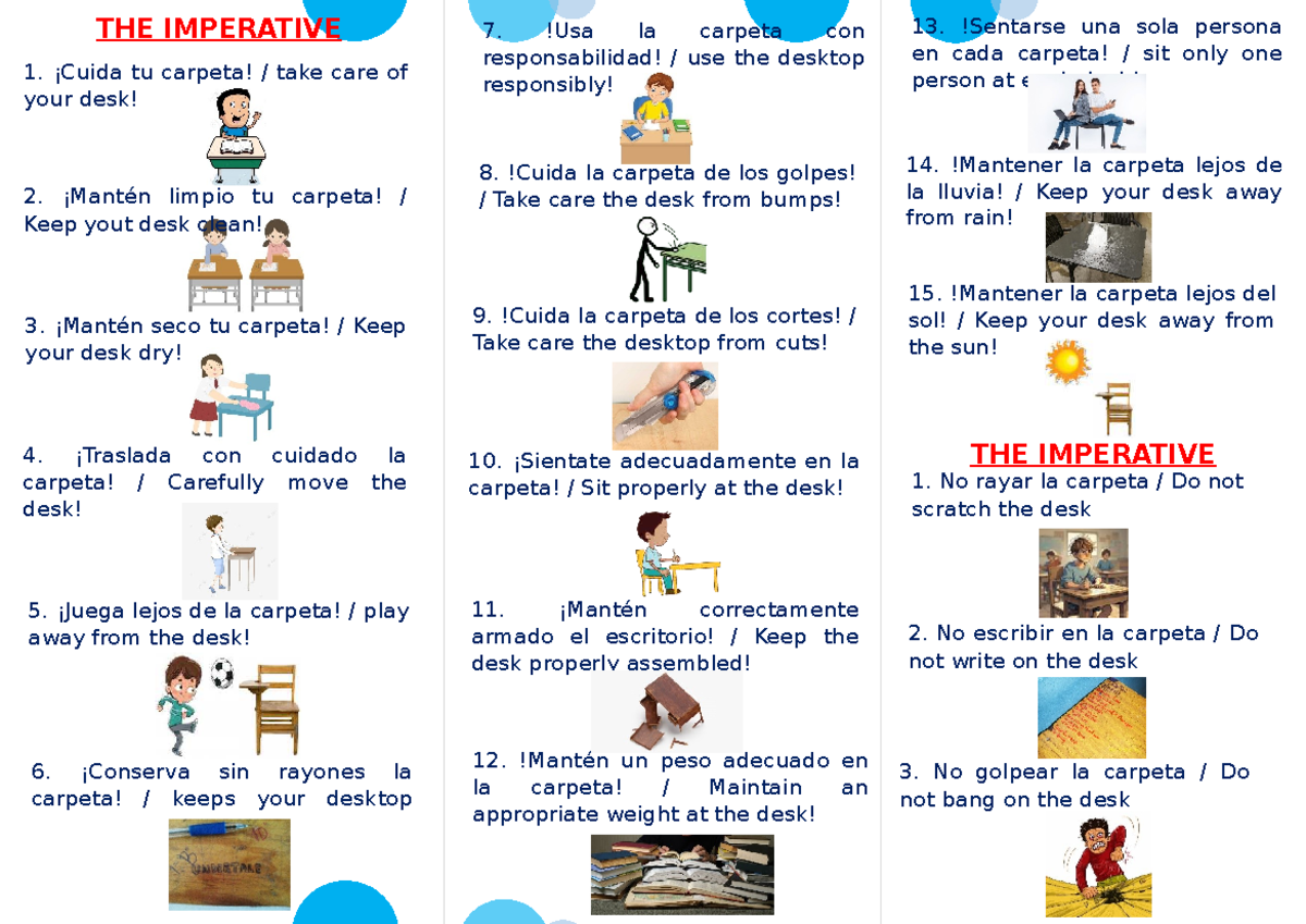 Ejemplo Tríptico: Uso Responsable del Escritorio en Inglés - Studocu