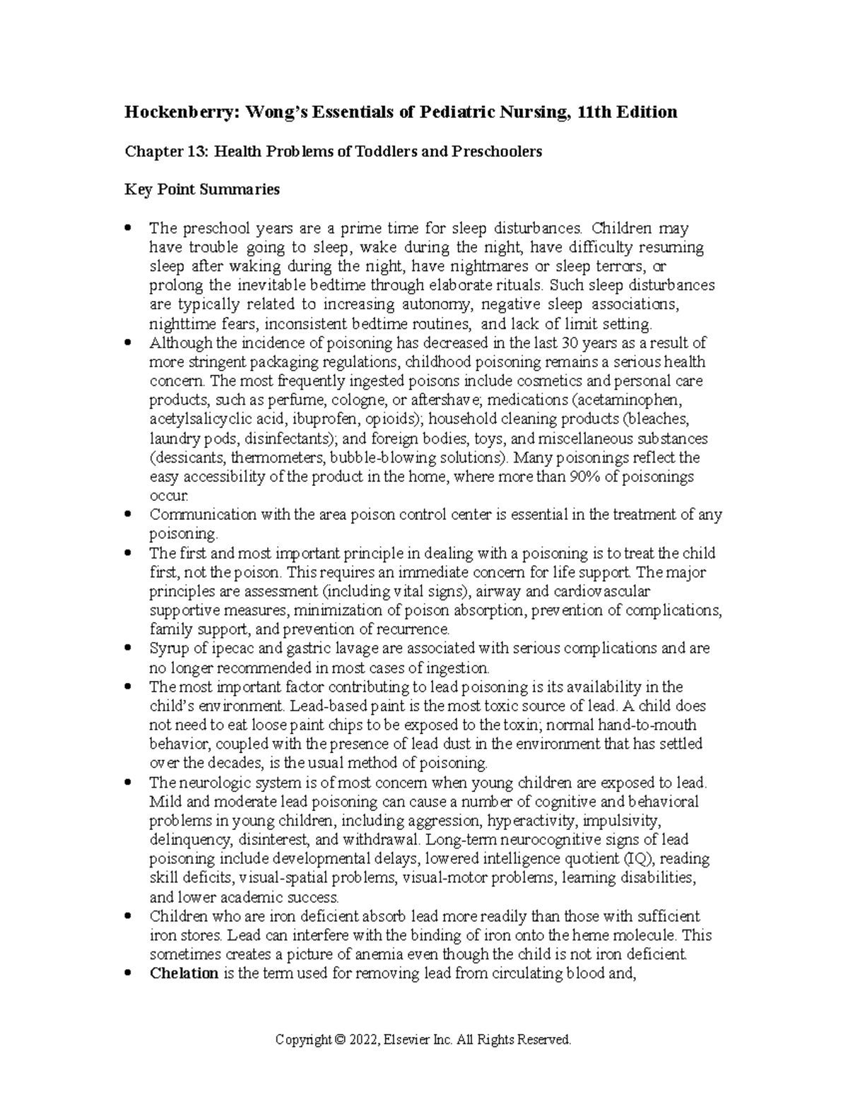 KPS Ch. 13 - Health Problems in Toddlers & Preschoolers - Studocu