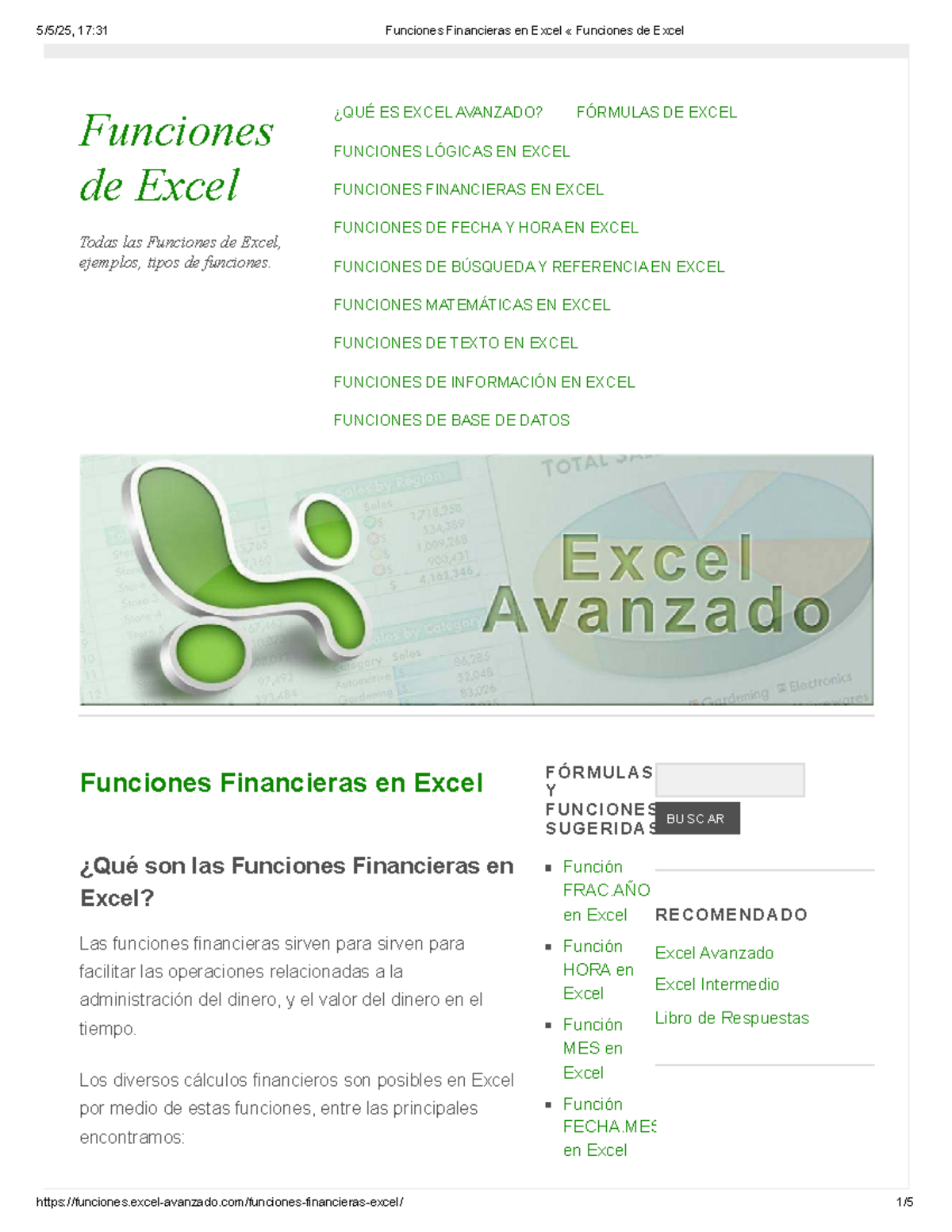 17:31 Funciones Financieras en Excel: Guía Completa y Ejemplos - Studocu