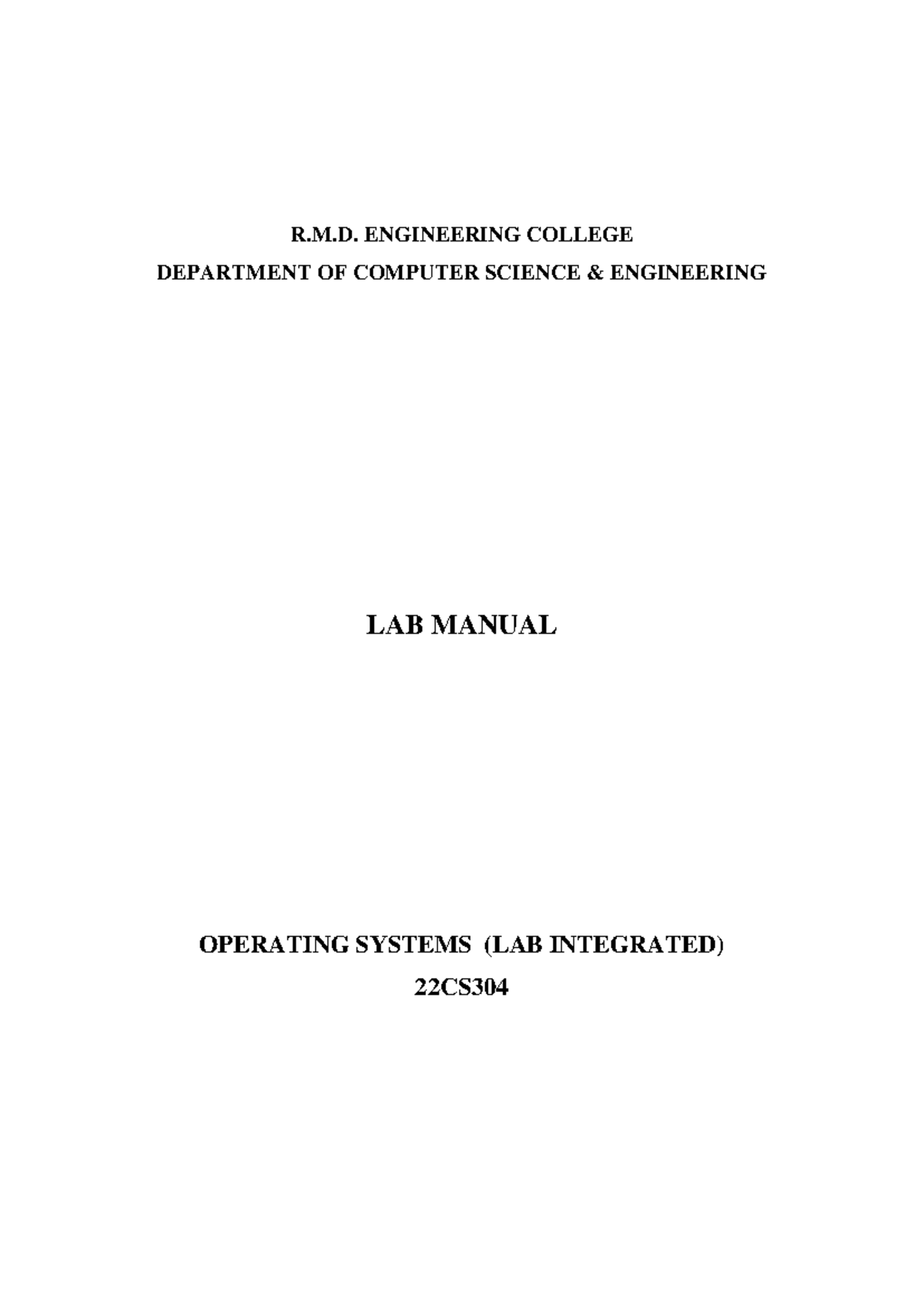 OS Lab Manual - 22CS304: Basic UNIX Commands & VI Editor - Studocu