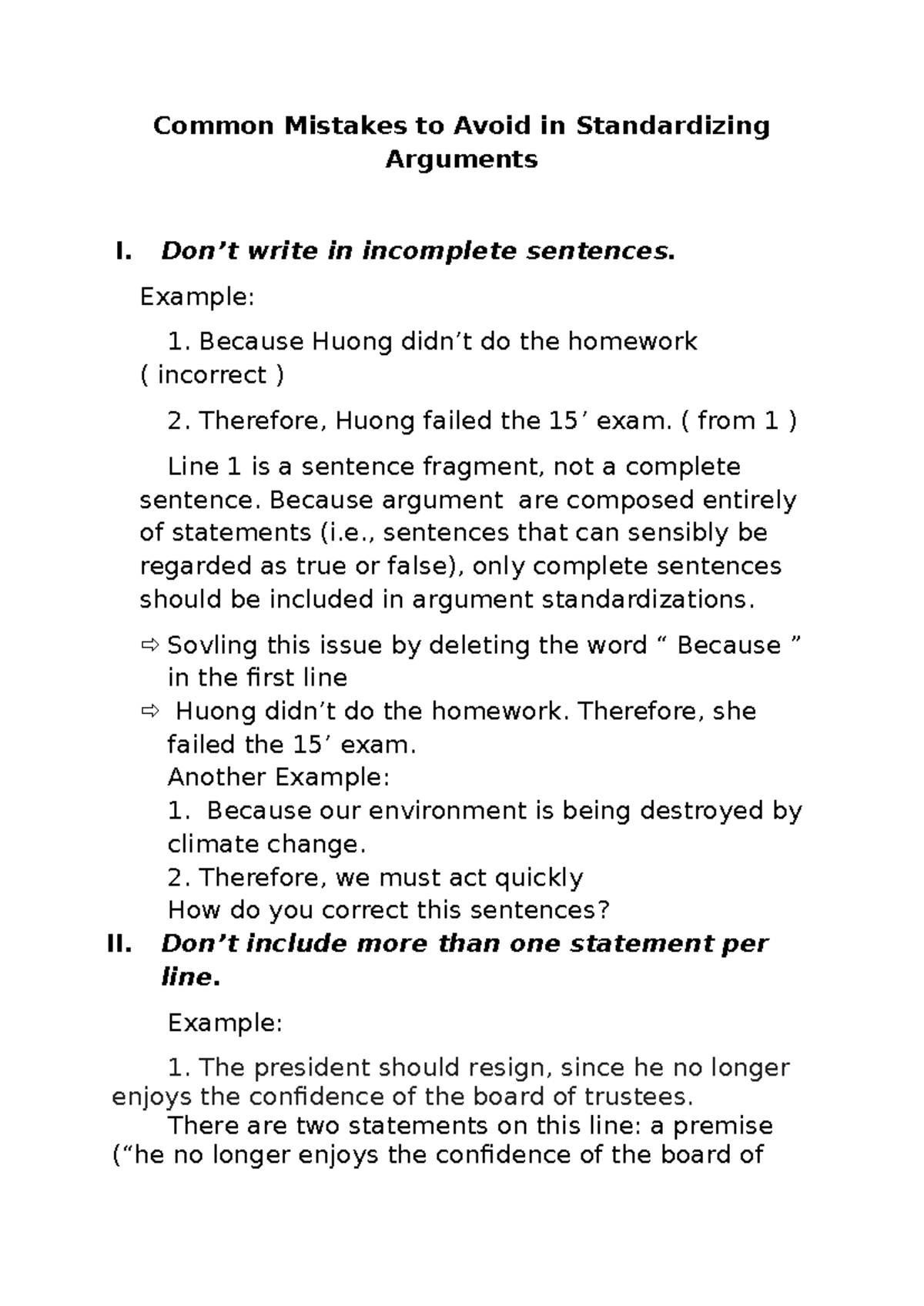 Common Mistakes in Standardizing Arguments: Key Corrections and Tips ...