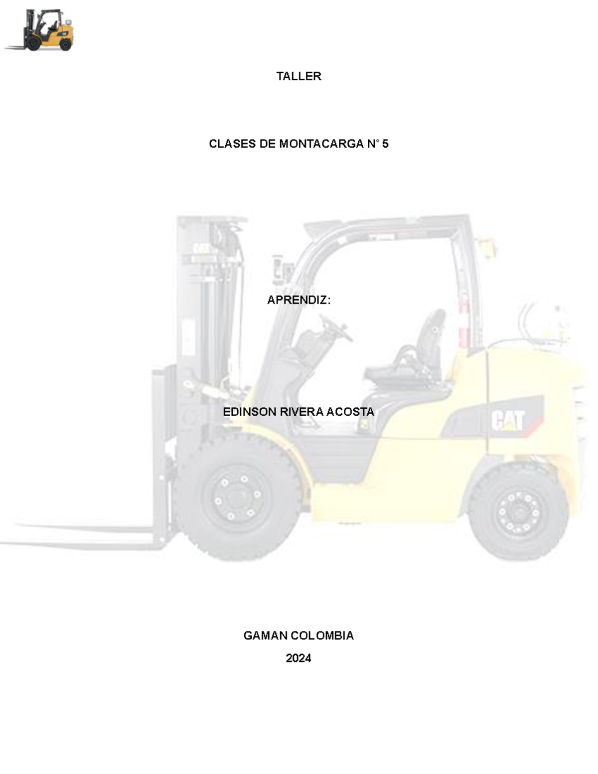Taller 5: Análisis de Videos sobre Manejo de Montacargas - Studocu