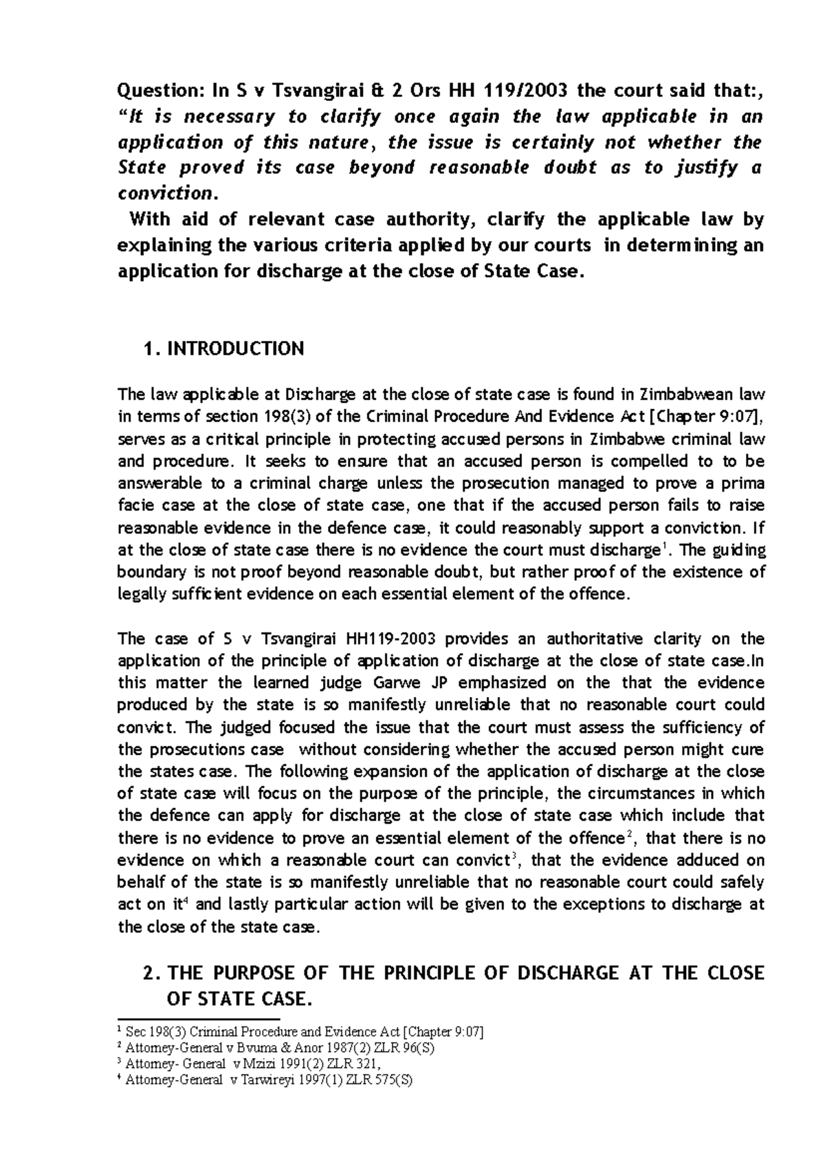 Discharge at the Close of State Case: Legal Principles & Applications ...