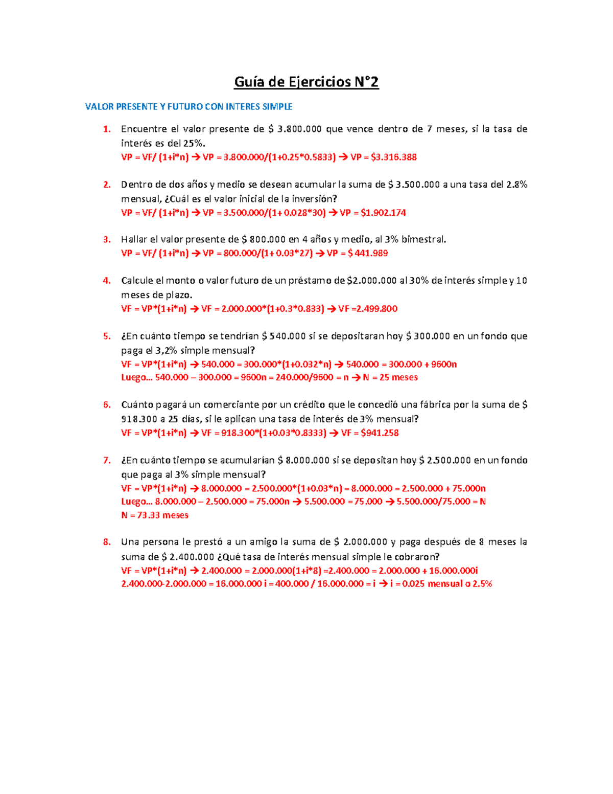 Ejercicios Valor Presente y Futuro Resueltos - Warning: TT: undefined function: 32 Guía de - Studocu