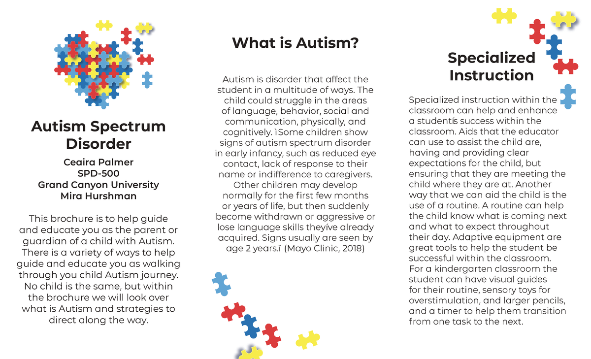 Autism brochure: Understanding autism spectrum disorder and support ...