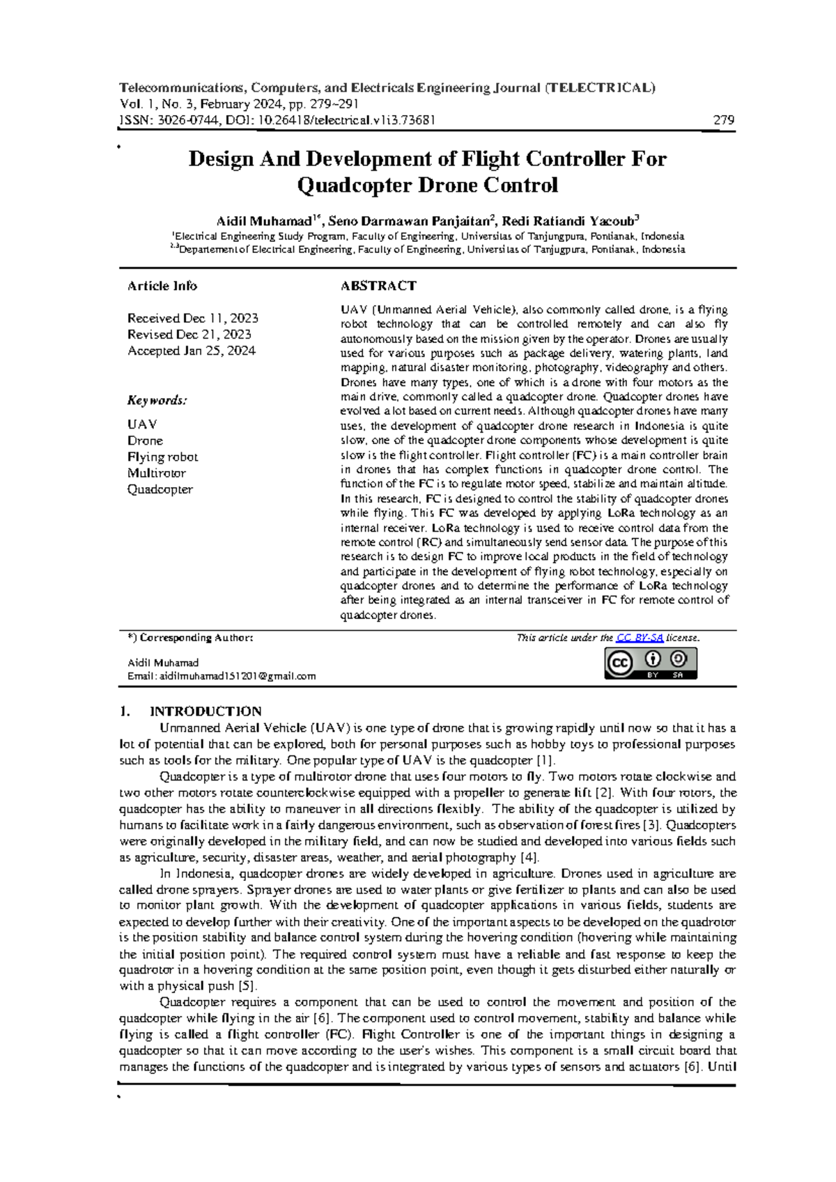 Design and Development of Flight Controller for Quadcopter Drone - Studocu