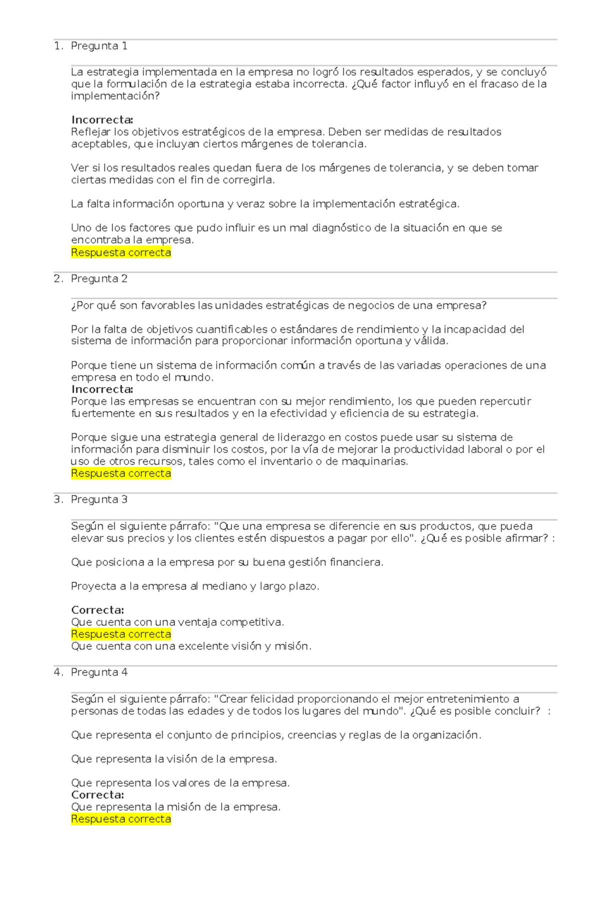 Examen Final de Administración Estratégica: Preguntas y Respuestas - Studocu
