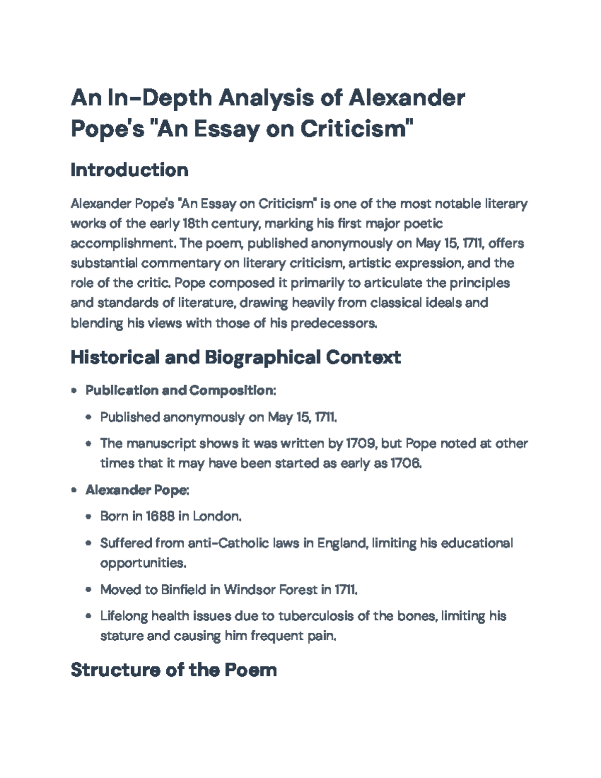 ENG101: In-Depth Analysis & Critique of Pope's "Essay on Criticism ...