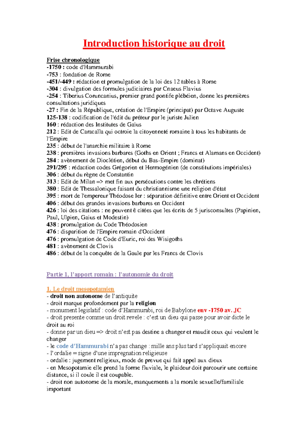 Introduction au Droit cours complet pdf - Table des matières Introduction - Studocu