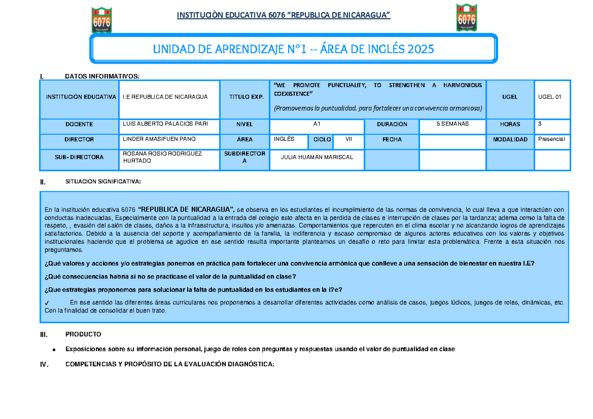 EDA 1: Promoting Punctuality for a Harmonious Learning Environment in ...