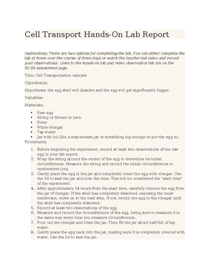 Classification of Living Organisms Assignment - Classification of ...