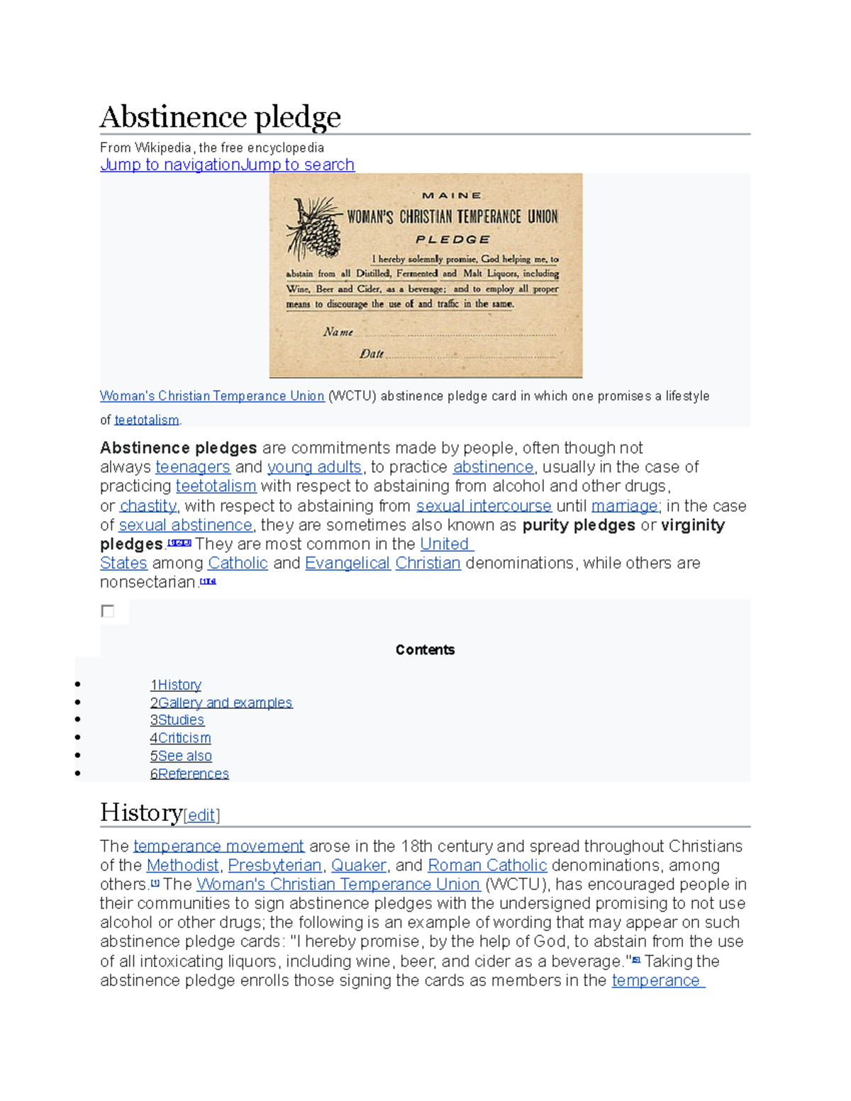 Abstinence Pledge Overview: History & Impact on Society - Studocu