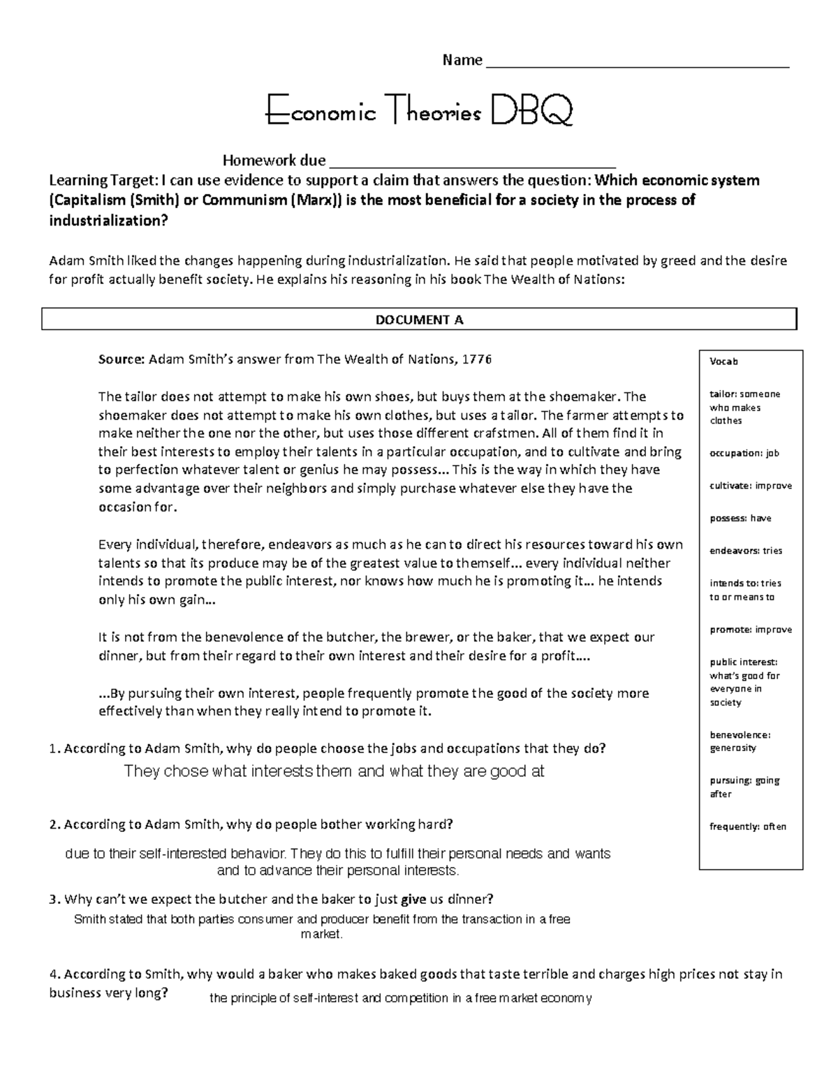Economic Systems DBQ: Capitalism vs. Communism Analysis - Studocu