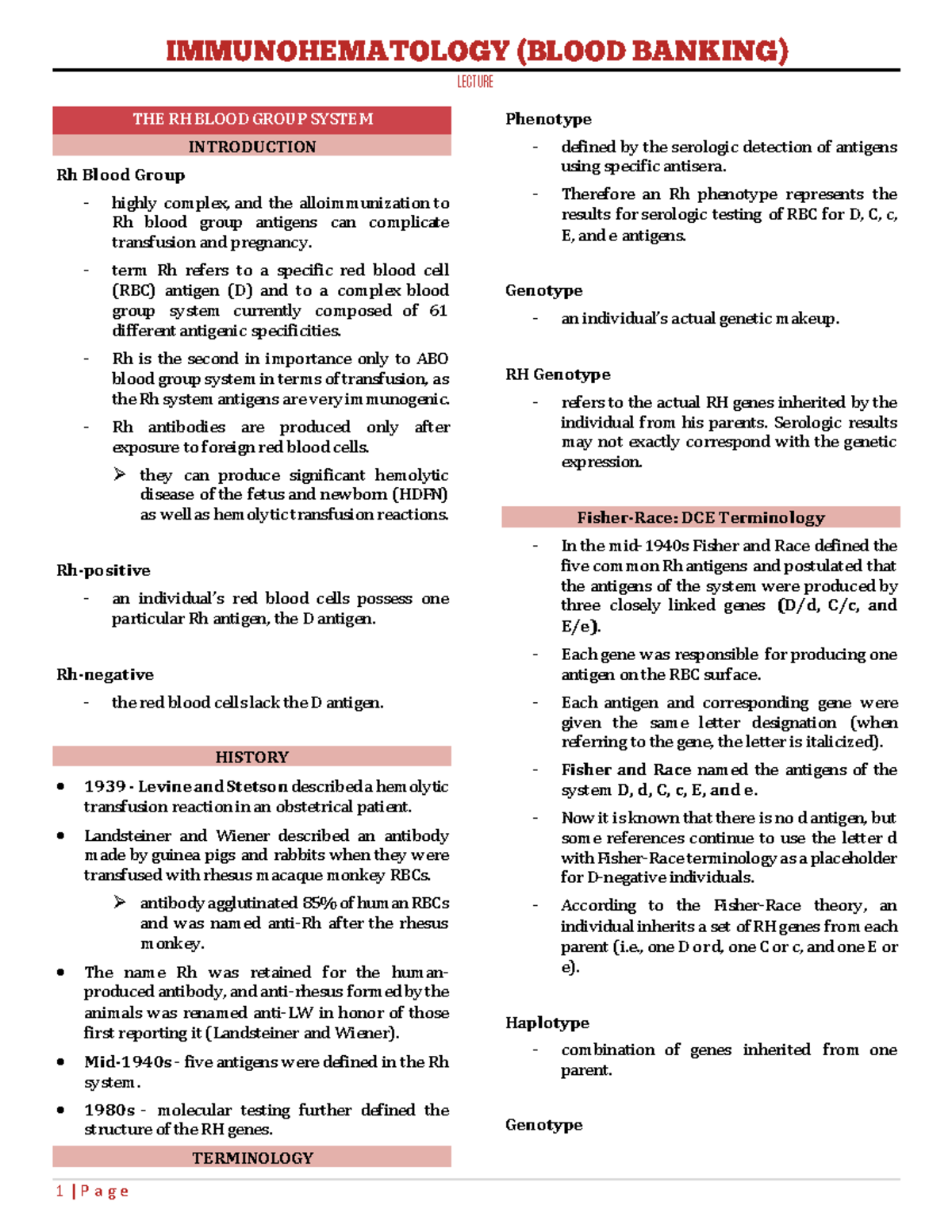 Chapter 7 - Rh Blood Group System Overview - Studocu