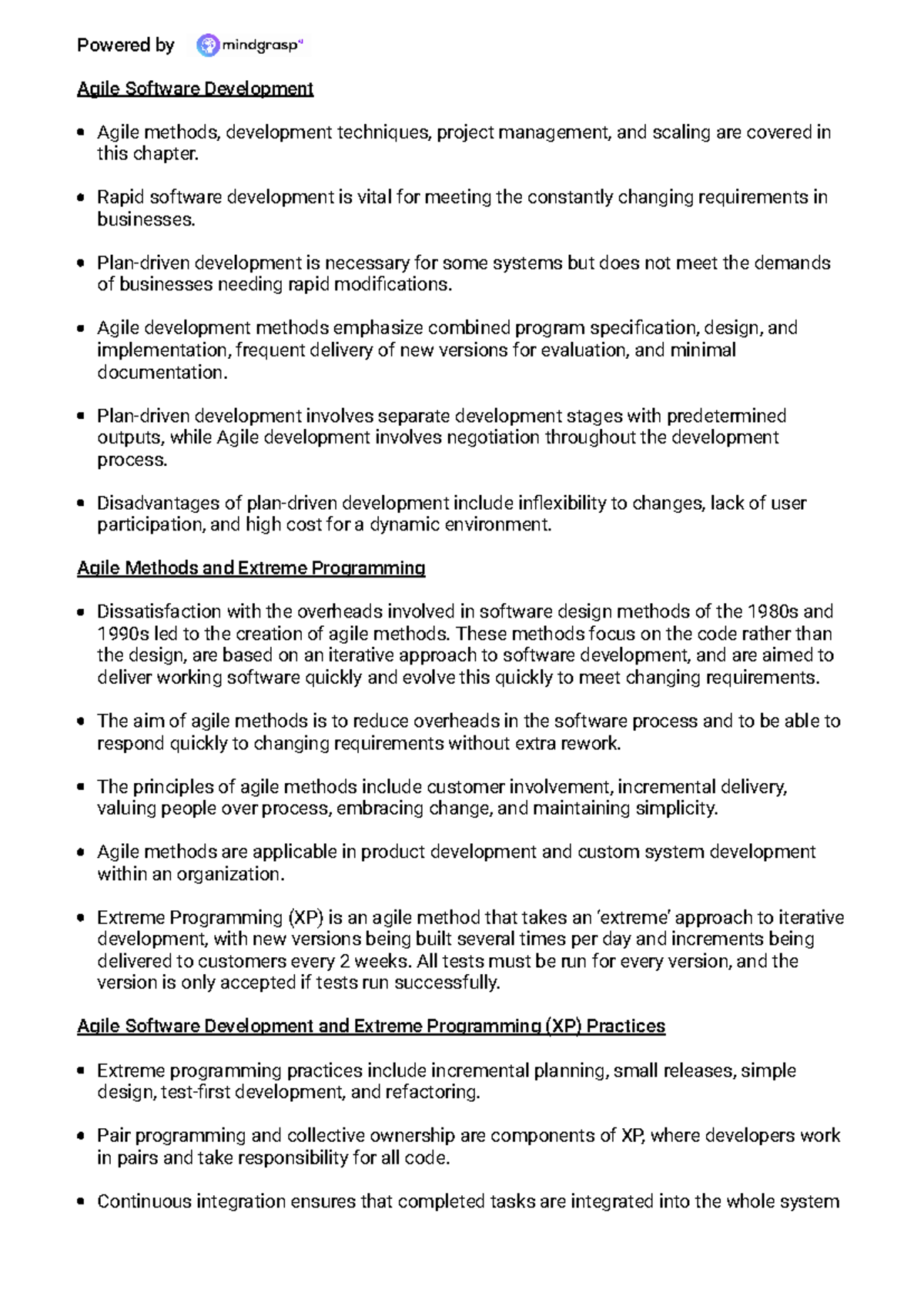 Agile Software Development Overview - CH3 SWEN202 Insights - Studocu