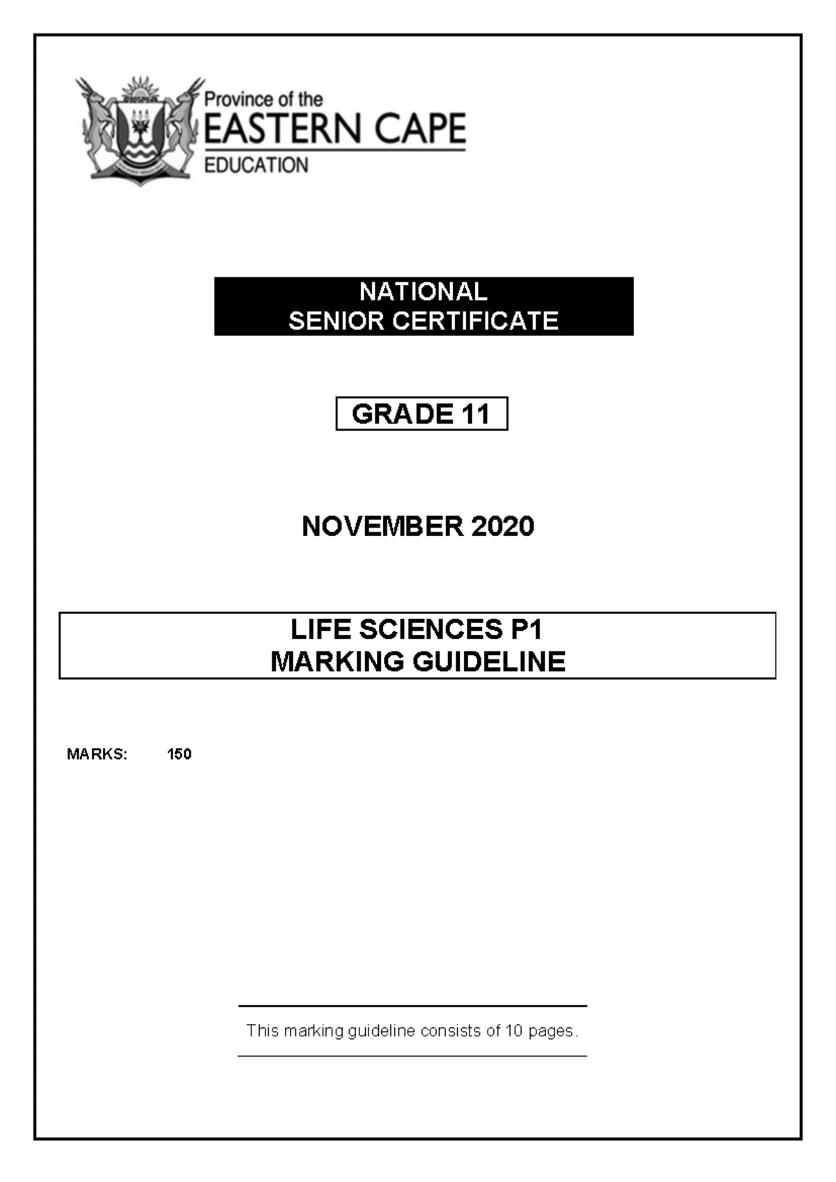 Life Sciences Grade 11 Revision Memo: Term 2 2025 Questions & Answers ...