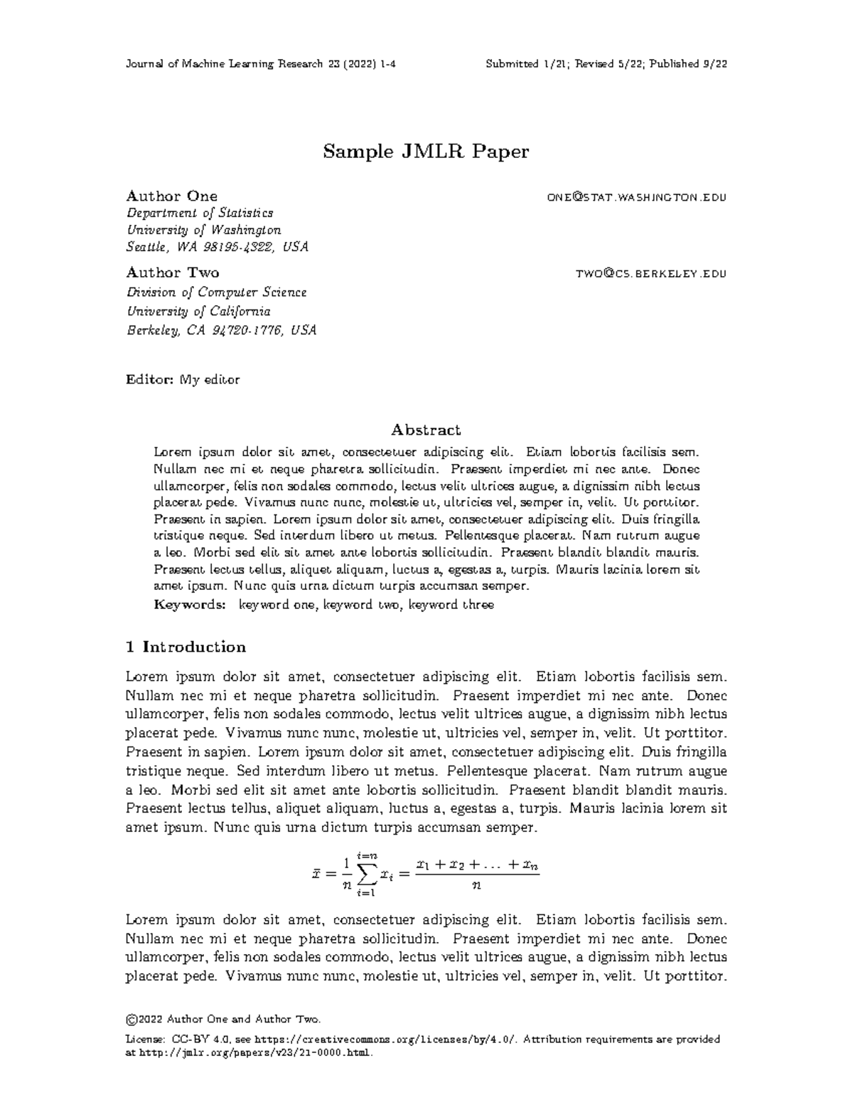 Sample - Journal of Machine Learning Research 23 (2022) 1-4 Submitted 1 ...