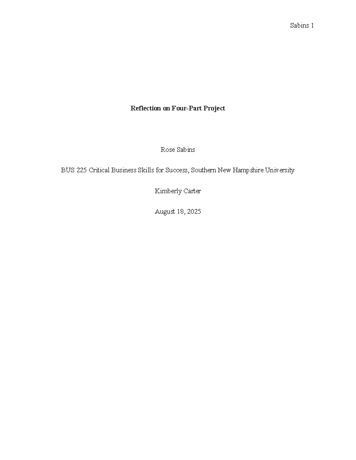 BUS 225 Reflection on Project Rose: Successes & Challenges - Studocu