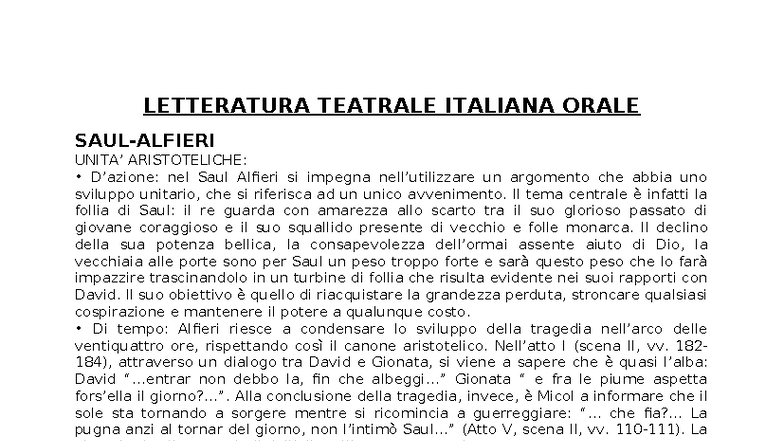 Analisi del Saul di Alfieri: Follia e Potere nel Dramma Aristotelico ...
