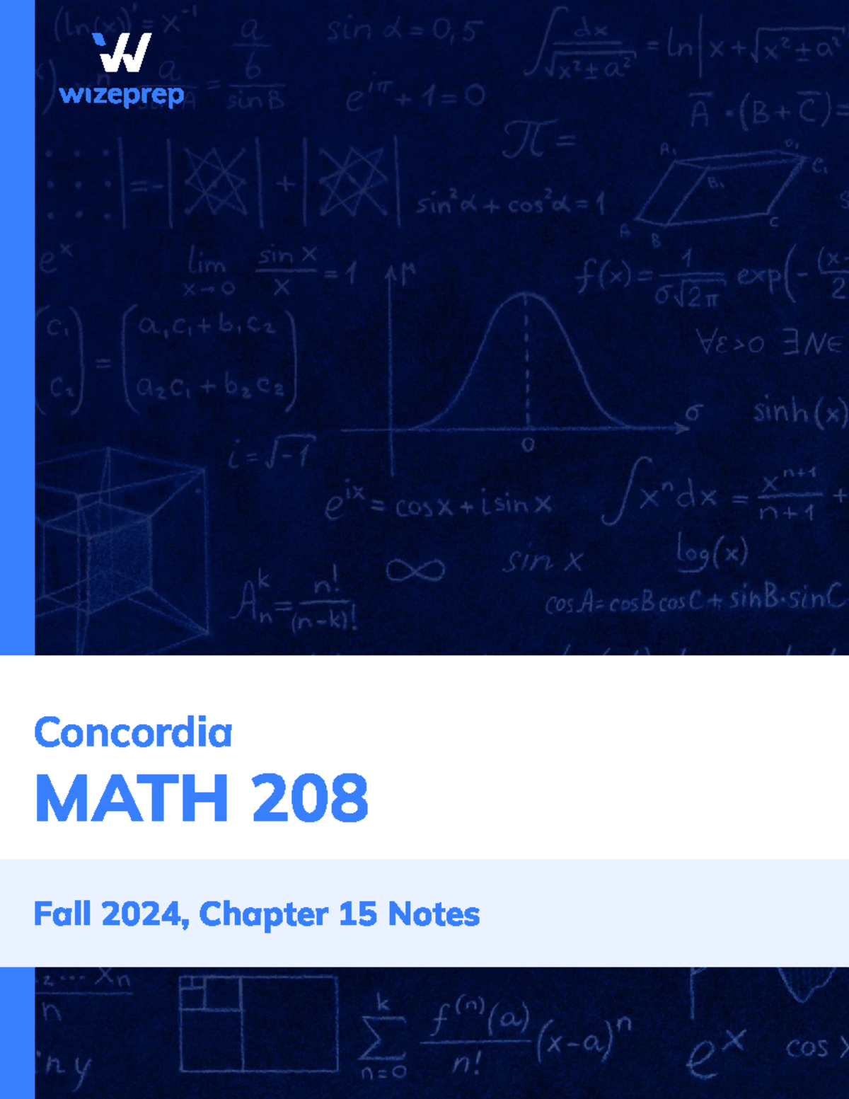 Concordia MATH 208 Fall 2024: Chapter 15 Probability Notes - Studocu