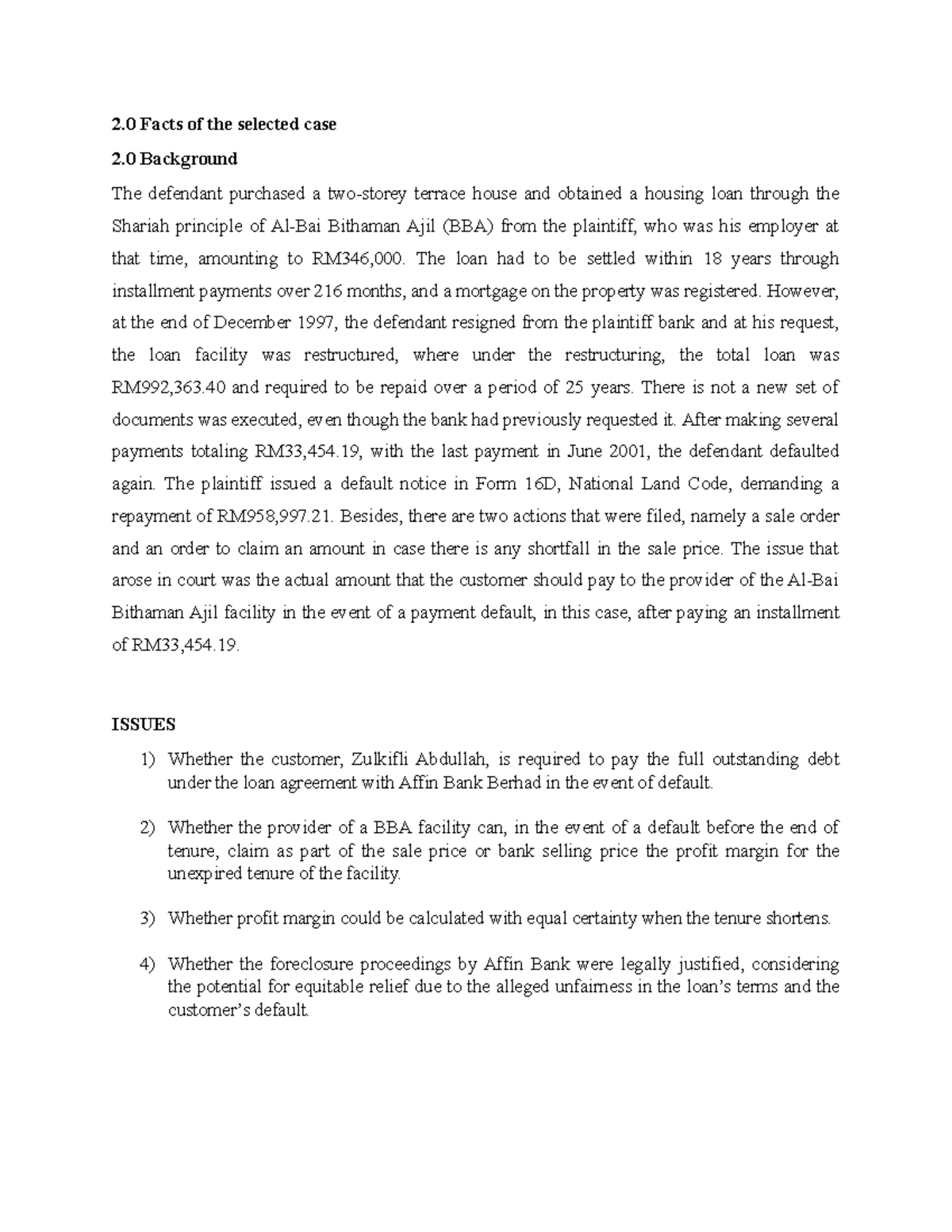 Affin Bank Berhad v Zulkifli Abdullah: Key Legal Issues & Case Facts ...