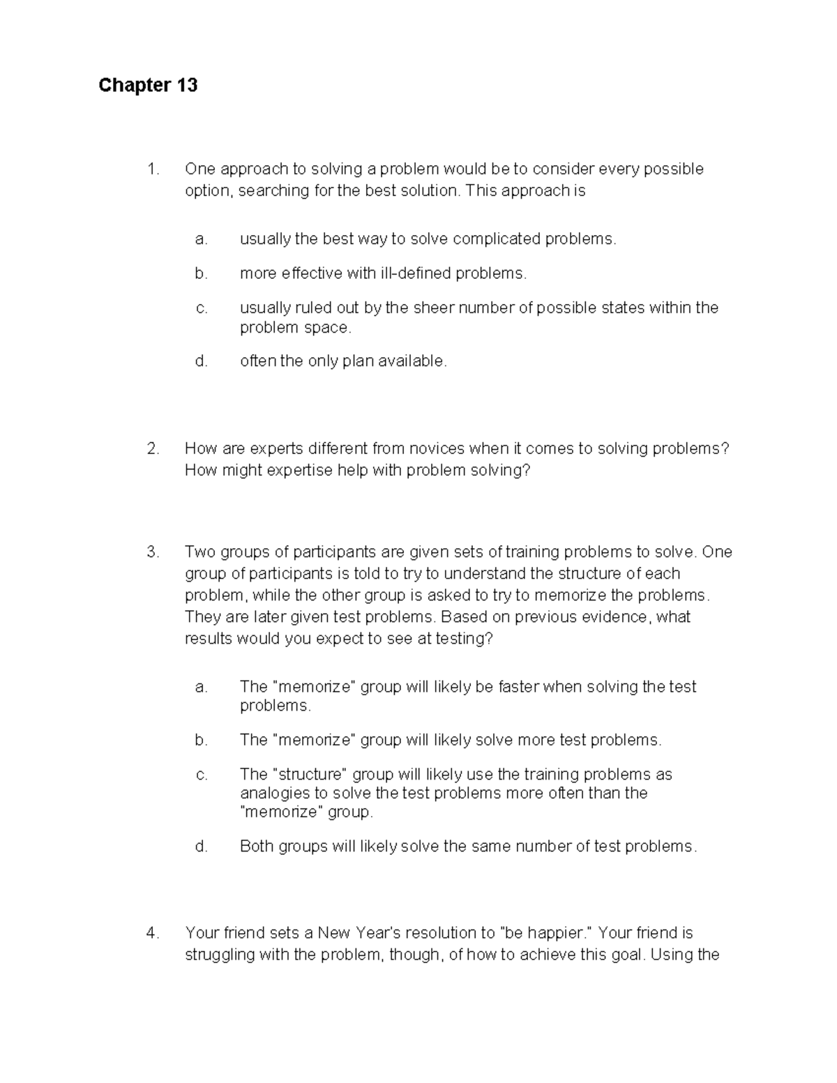 Chapter 13 - Problem Solving Strategies and Creativity Insights - Studocu