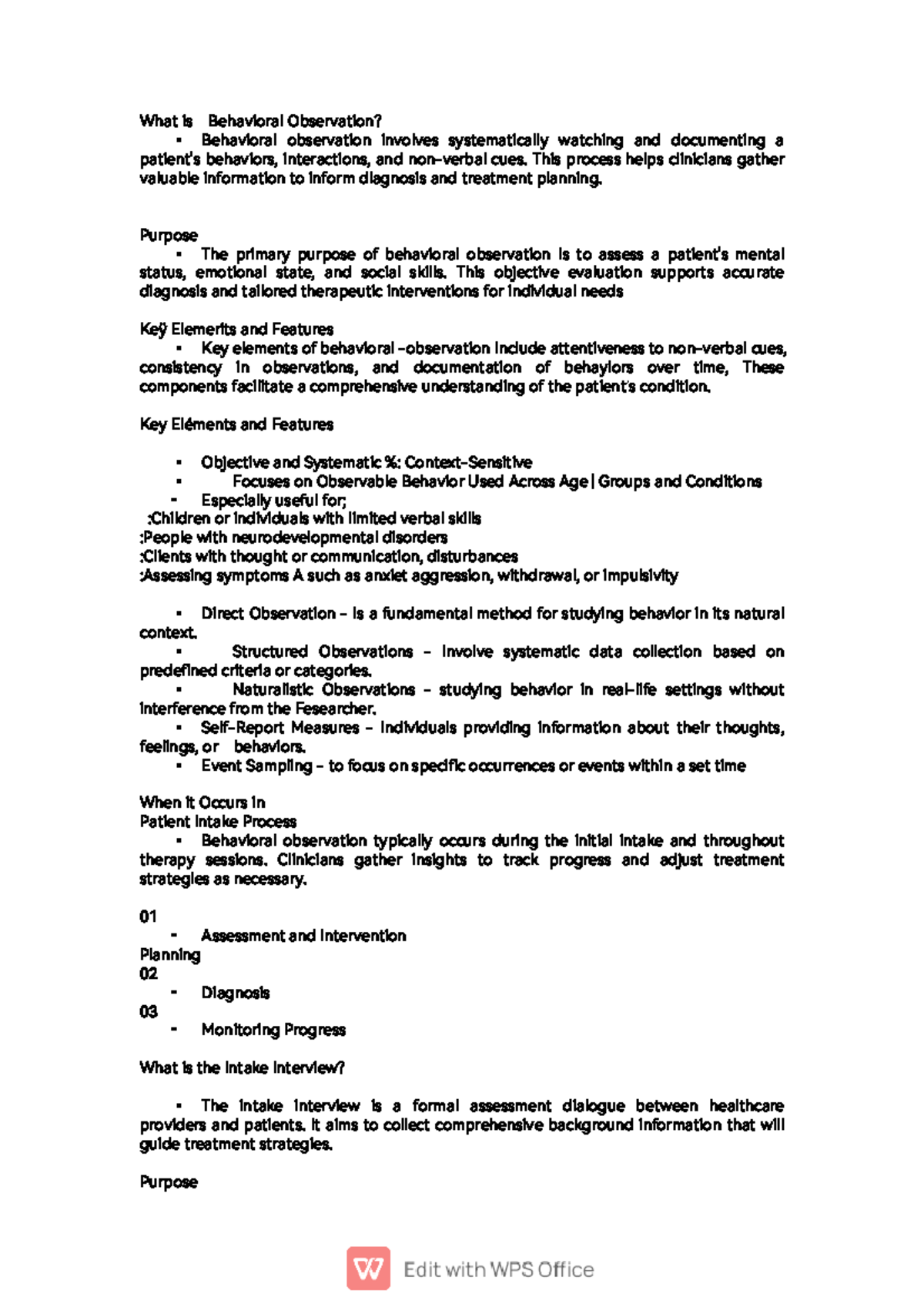 Behavioral Observation: Key Concepts and Clinical Applications - Studocu