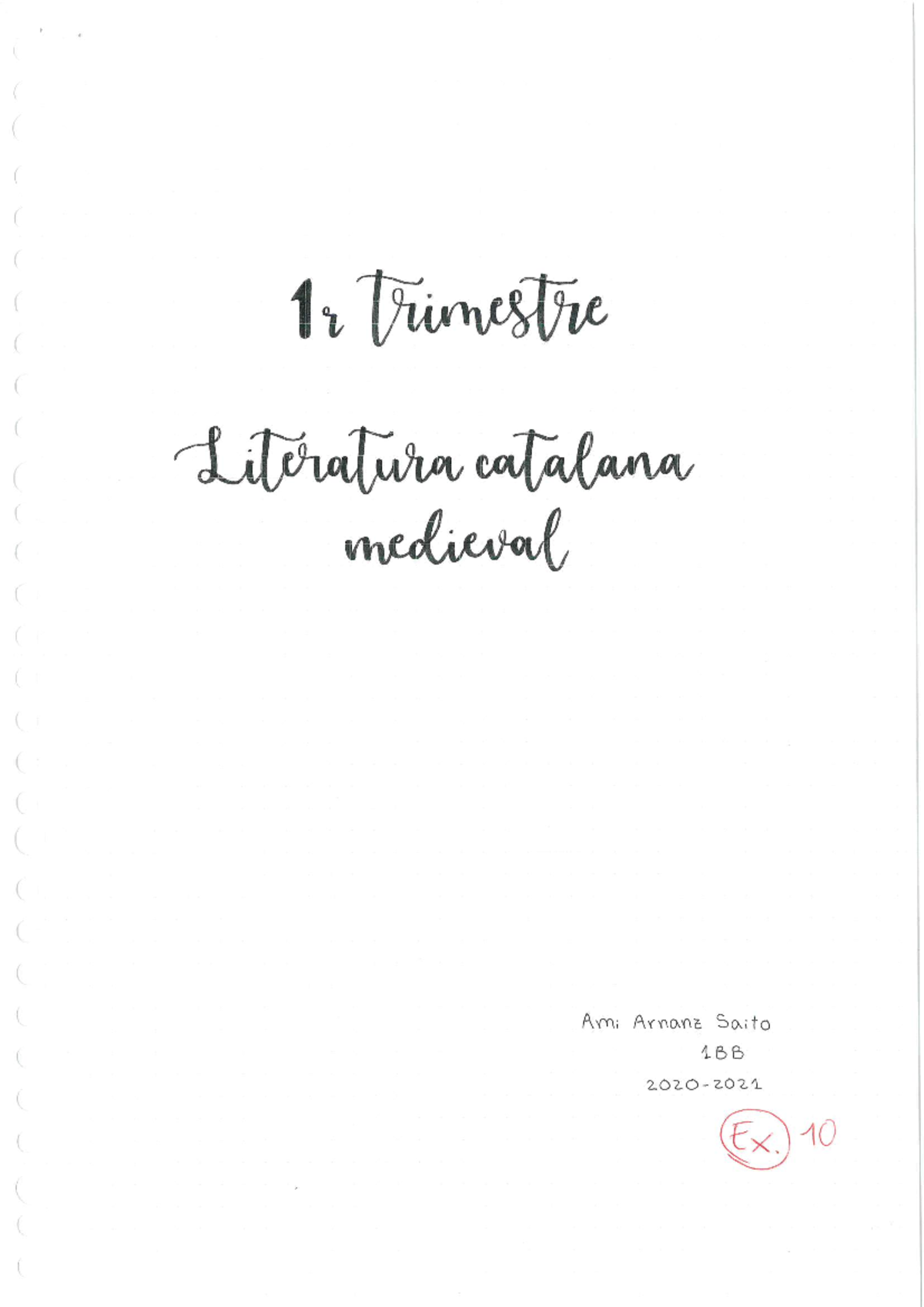 Dossier 1r Trimestre Literatura Catalana Medieval 1BB - Ami Arnanz ...