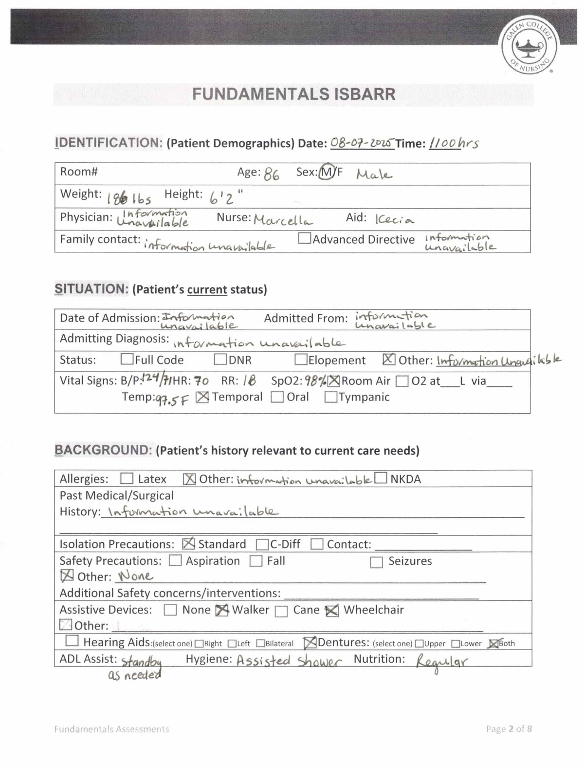 Clinical Assessment #2: Patient Demographics and Vital Signs - Studocu