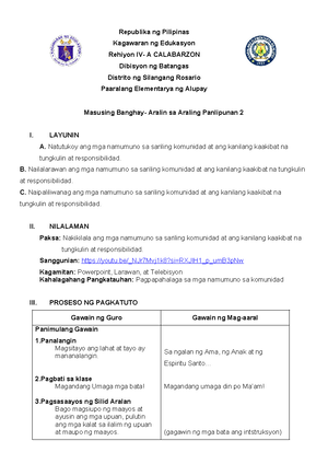 Lesson plan Hele ng Ina sa kanyang Panganay - MASUSING BANGHAY-ARALIN ...