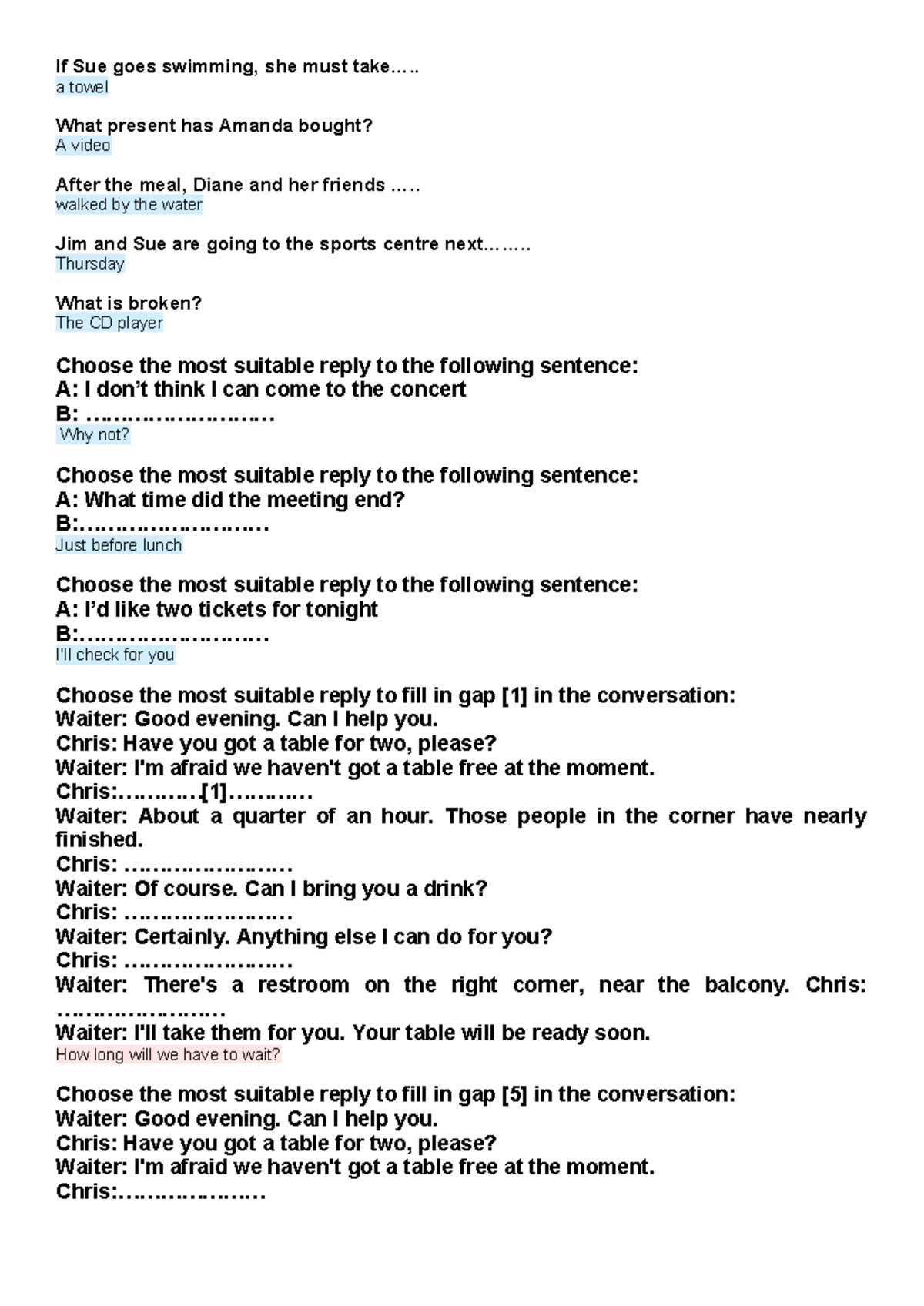 English Conversation Practice: Exercises and Dialogues for Anh Văn ...