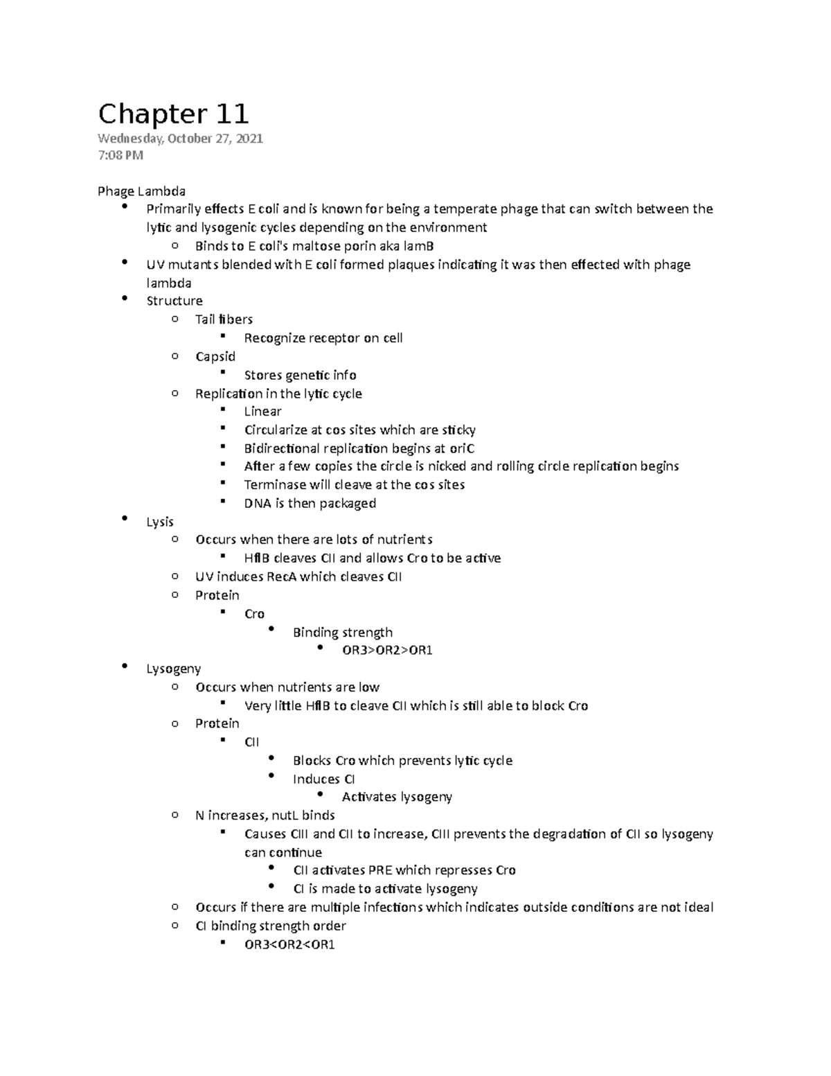 Chapters 11-13 notes - Chapter 11 Wednesday, October 27, 2021 7:08 PM ...