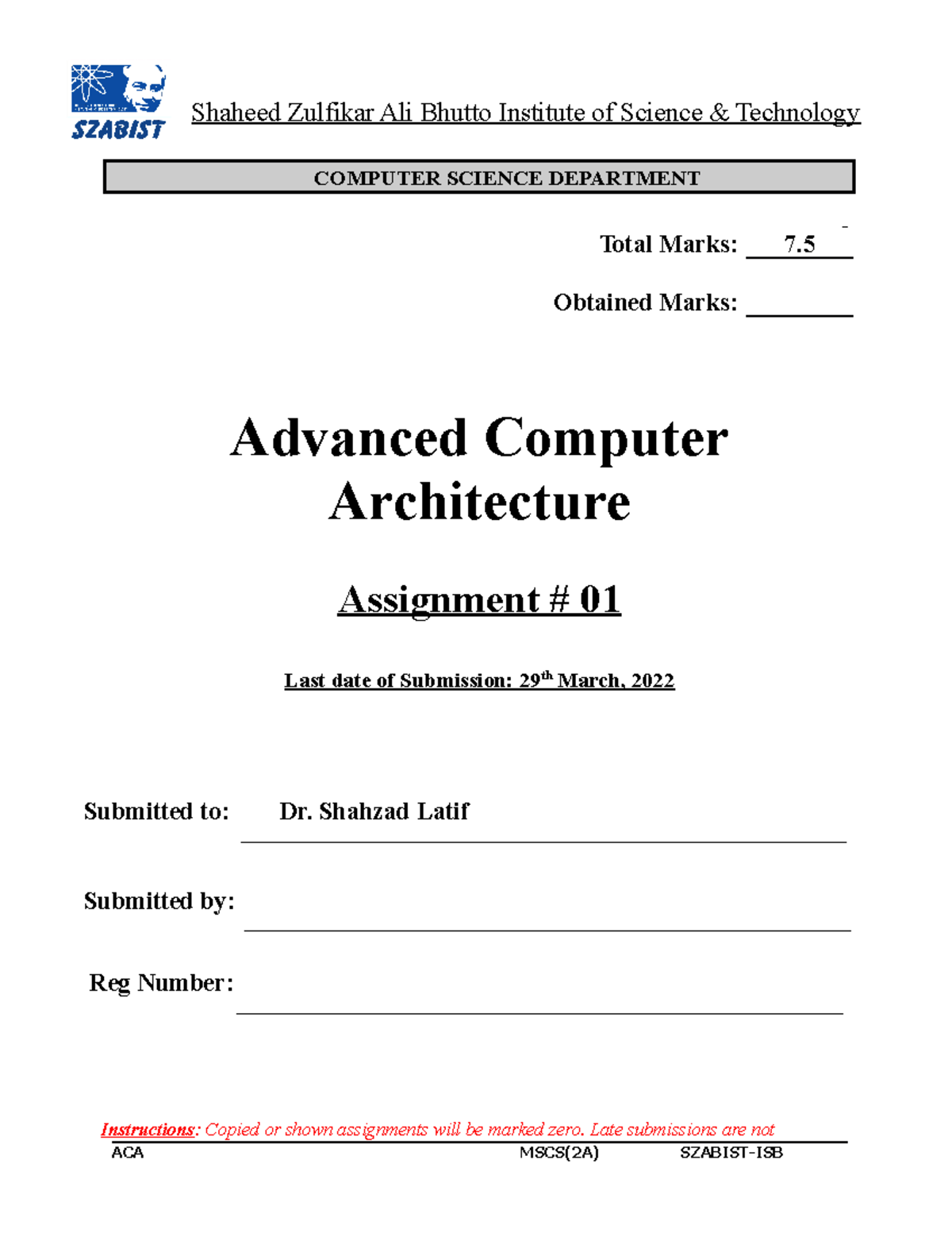 Advance Computer Architecture - VU - Studocu