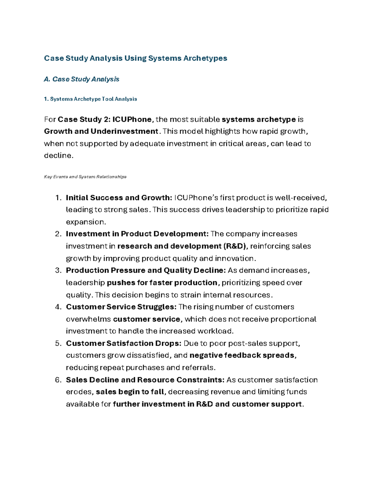 Case Study 2 - Systems Thinking & Archetypes Analysis - D459 - Studocu