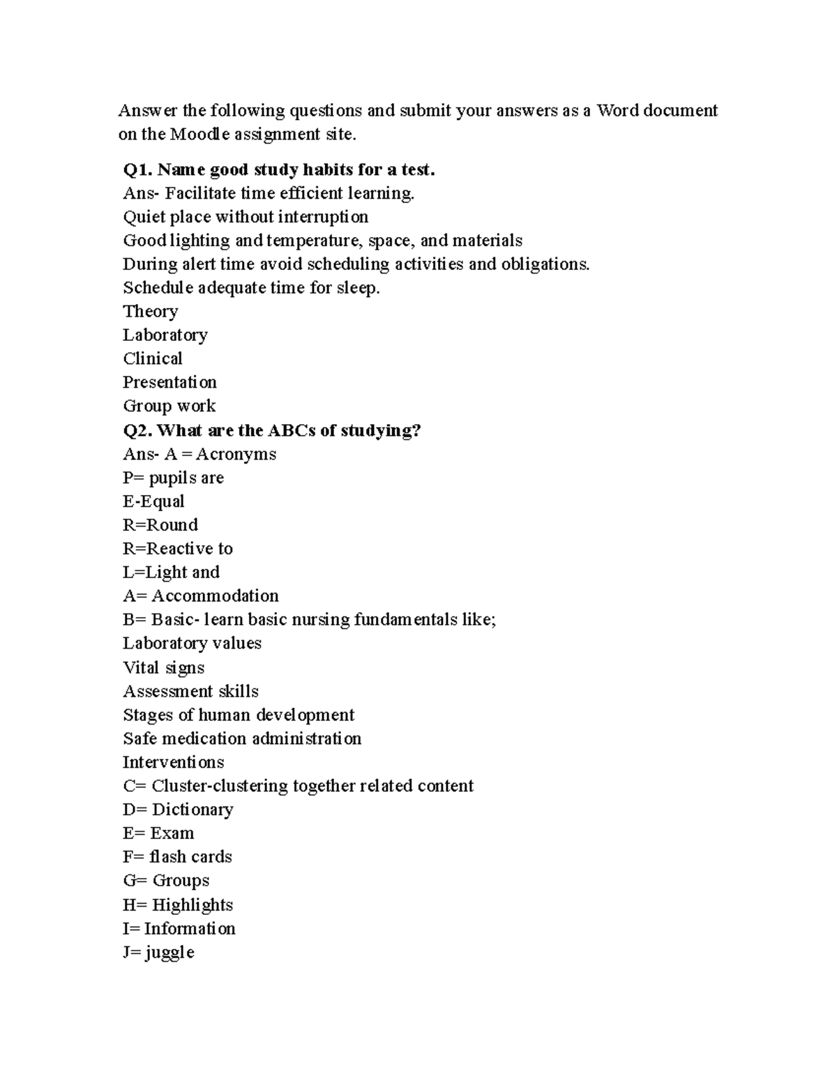 Extra Credit Exam 1 - Study and Test Strategies Guide - Studocu