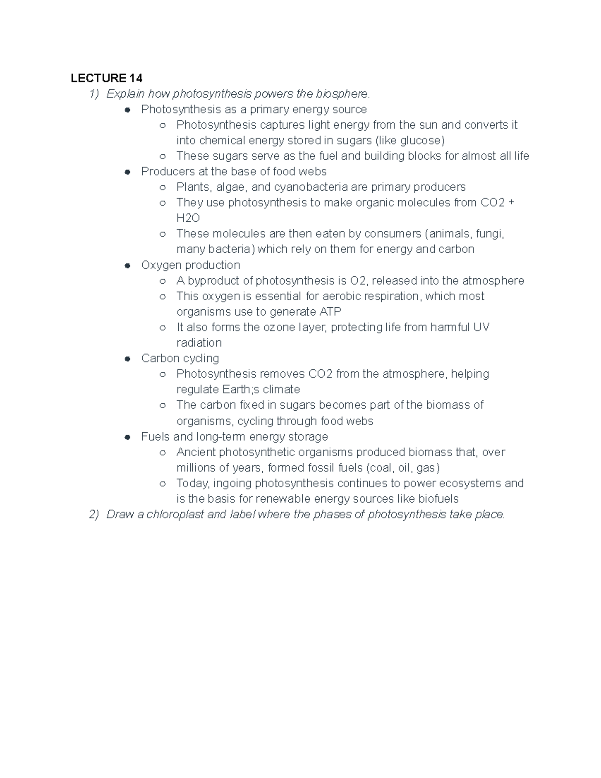 Midterm 1 Study Guide - Photosynthesis and Energy Conversion - Studocu