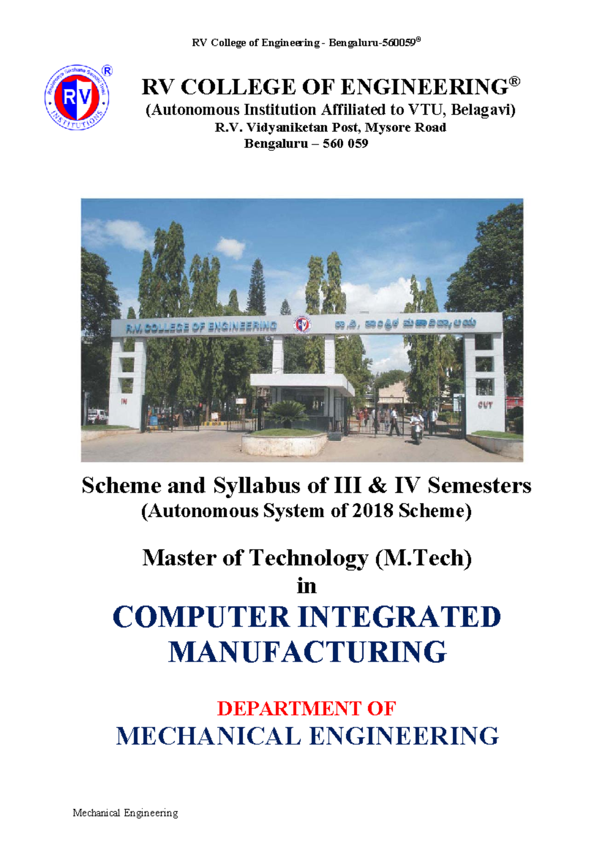 4. CIM PG Syllabus & Syllabus - RV COLLEGE OF ENGINEERING ® (Autonomous ...