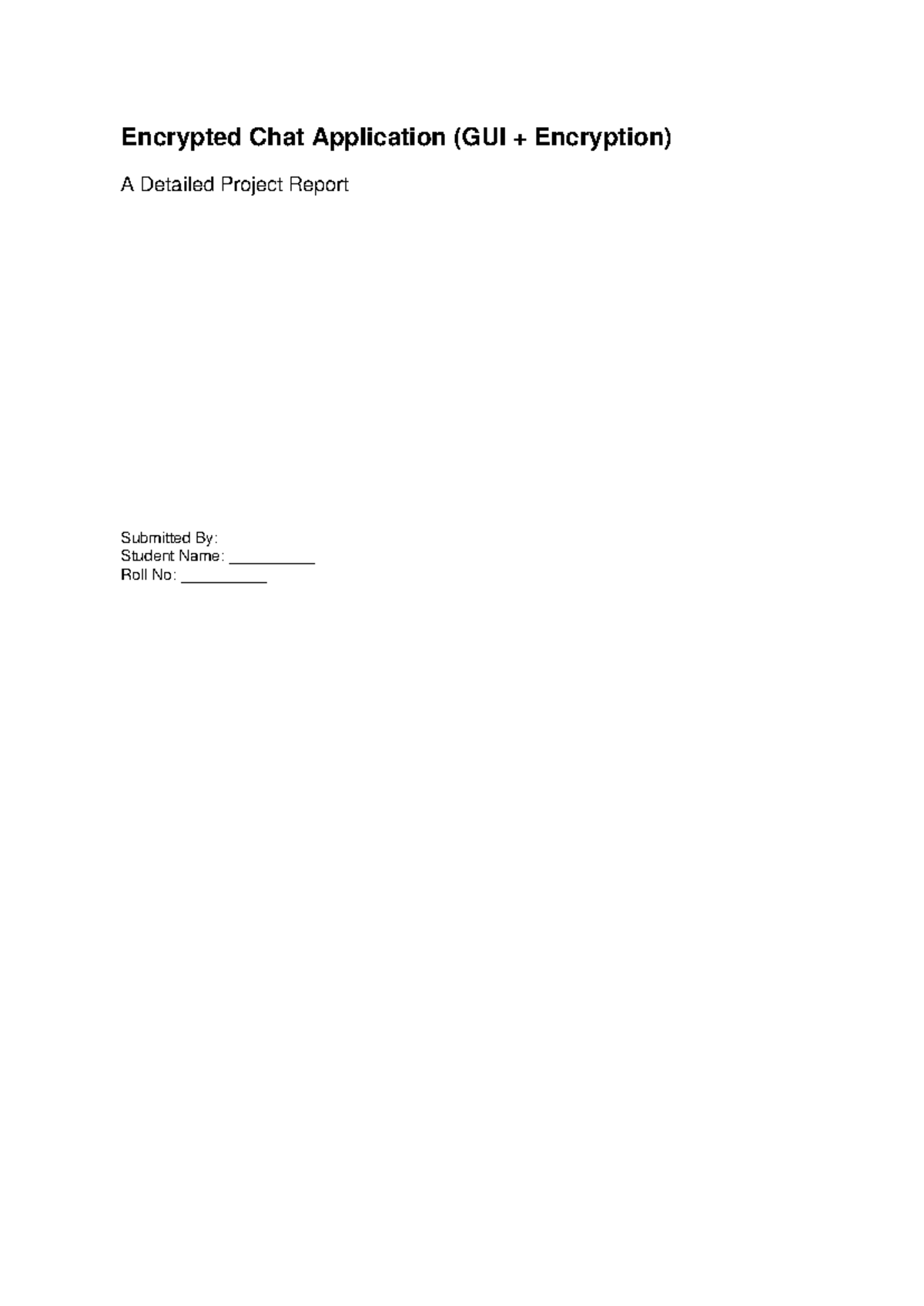 Encrypted Chat Application (GUI) Project Report - Studocu